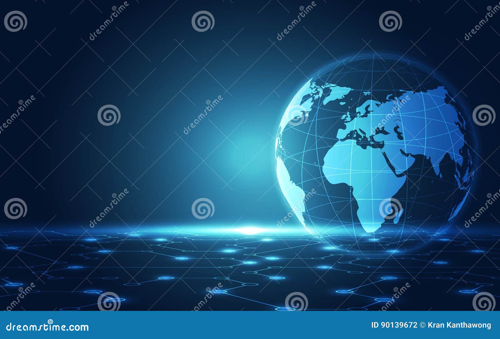Vector Digital Global Technology Concept, Abstract Background Stock ...