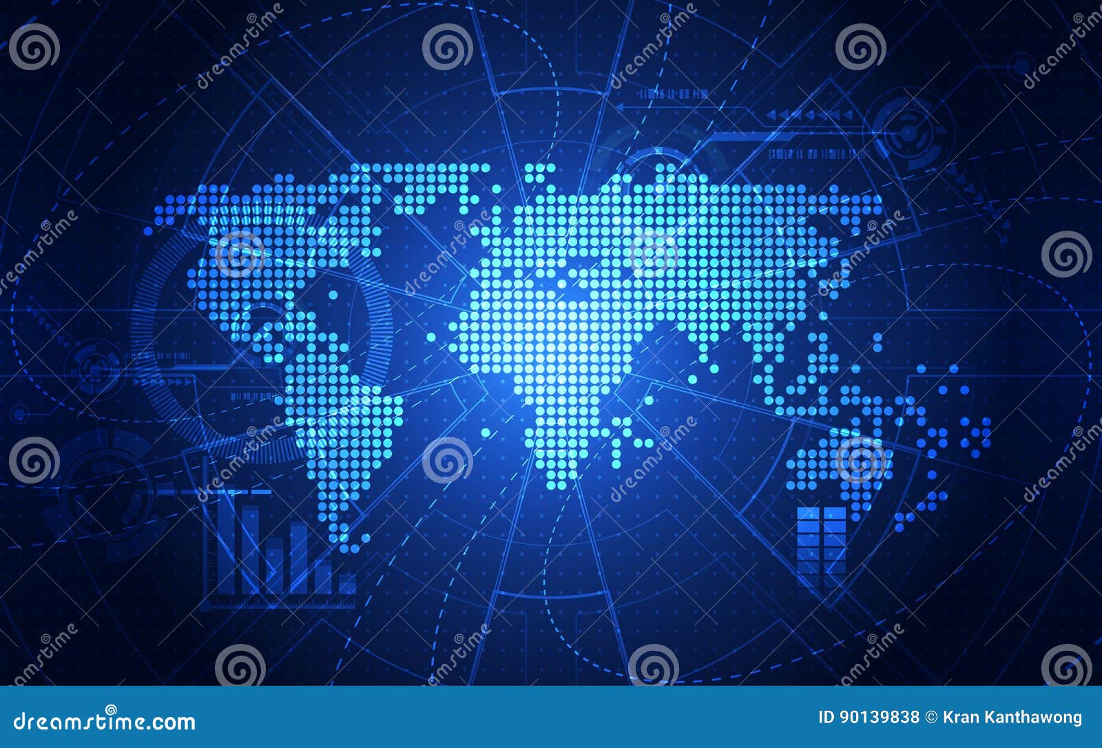 Vector Digital Global Technology Concept, Abstract Background Stock ...
