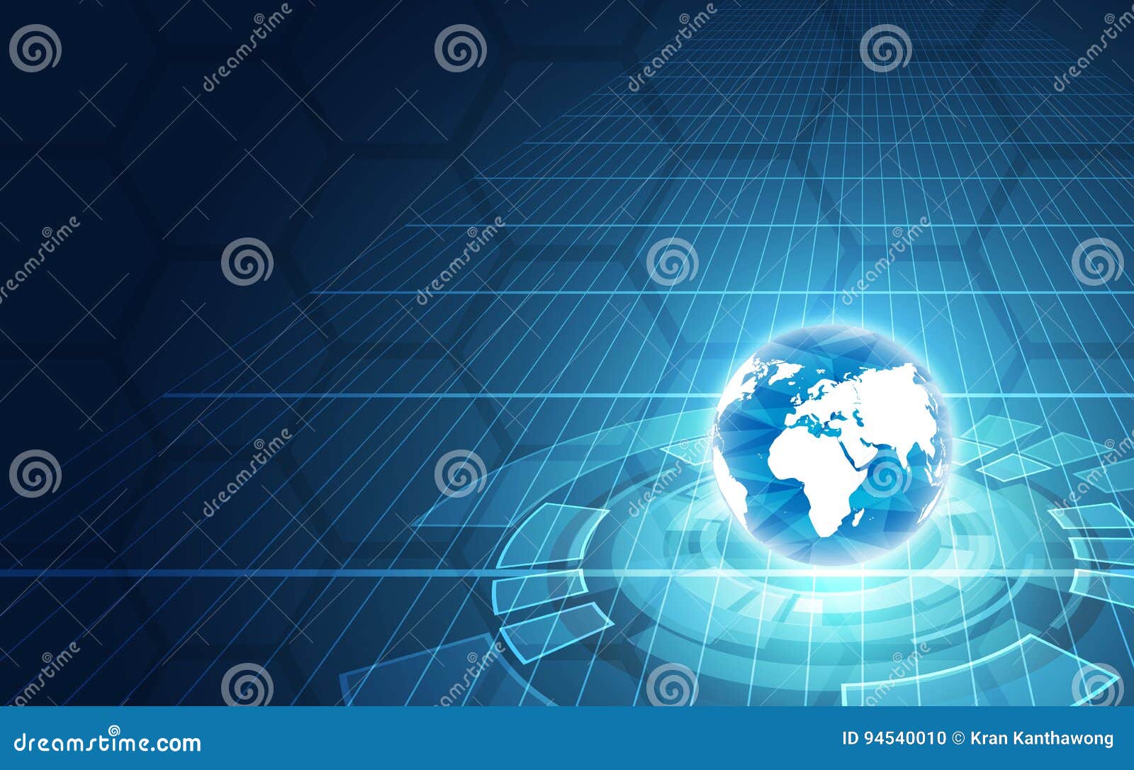 Vector Digital Global Technology Concept, Abstract Background Stock ...
