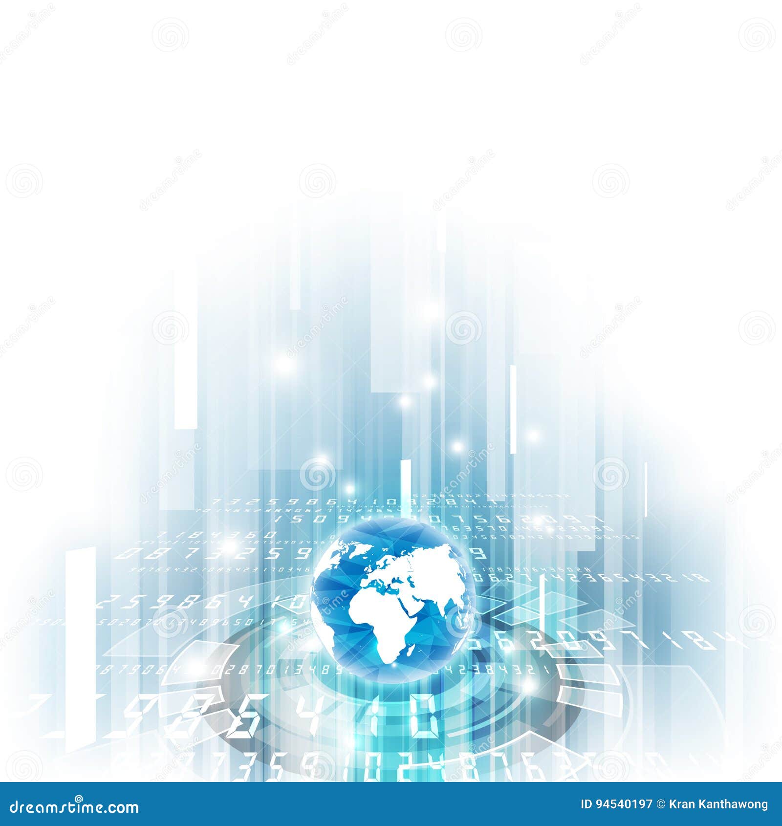 Vector Digital Global Technology Concept, Abstract Background Stock ...