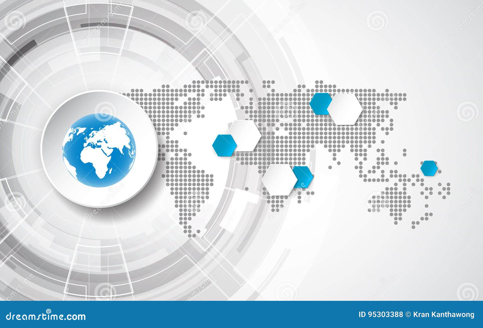 Vector Digital Global Technology Concept, Abstract Background Stock ...