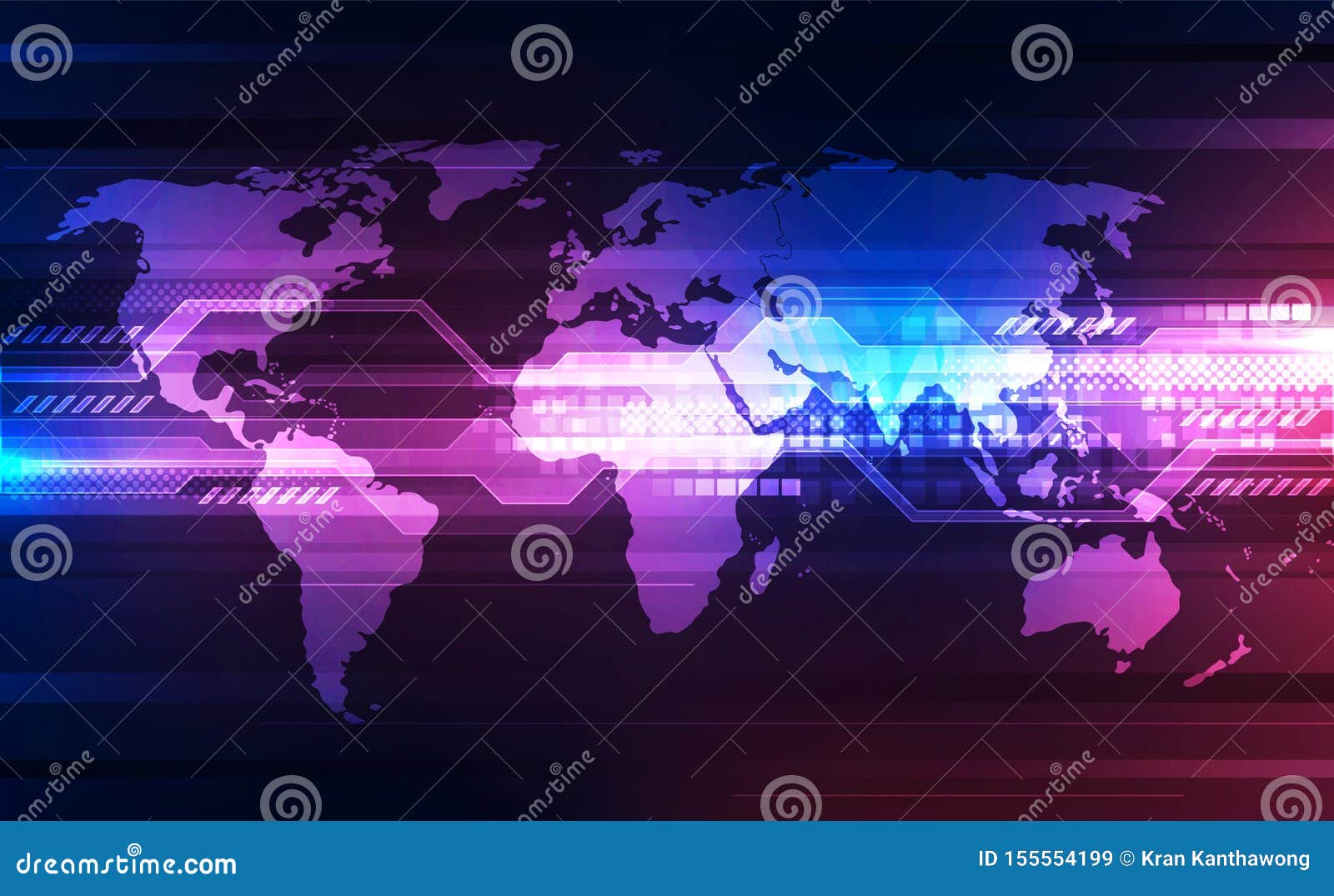 Vector Digital Global Technology Concept Illustration, Abstract ...