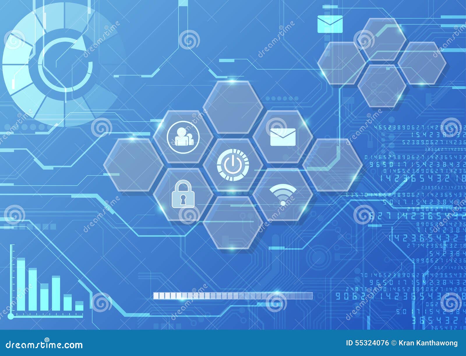 Vector Digital Global Technology Interface, Abstract Background Stock ...