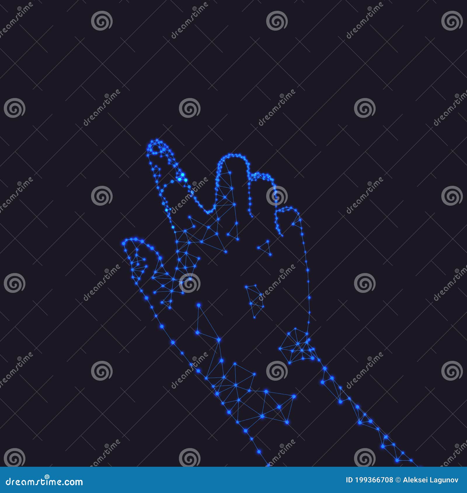 Vector Digital Hand, Push Concept, Pushing a Button Hand, Technology ...