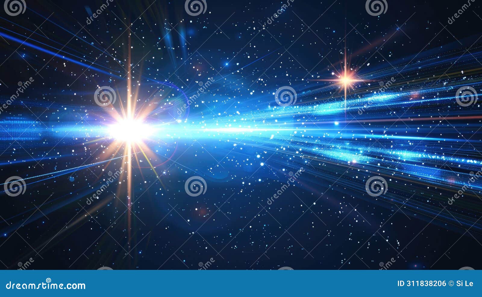 Futuristic Blue Energy: Vector Digital Image of Abstract Science with ...
