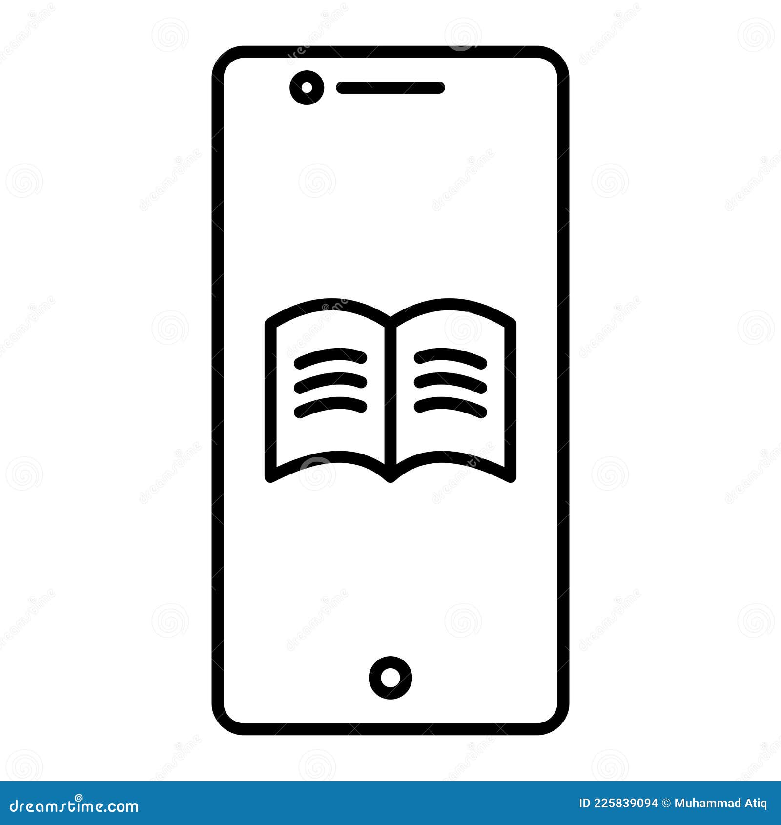 Vector Digital Learning Outline Icon Design Stock Vector - Illustration ...