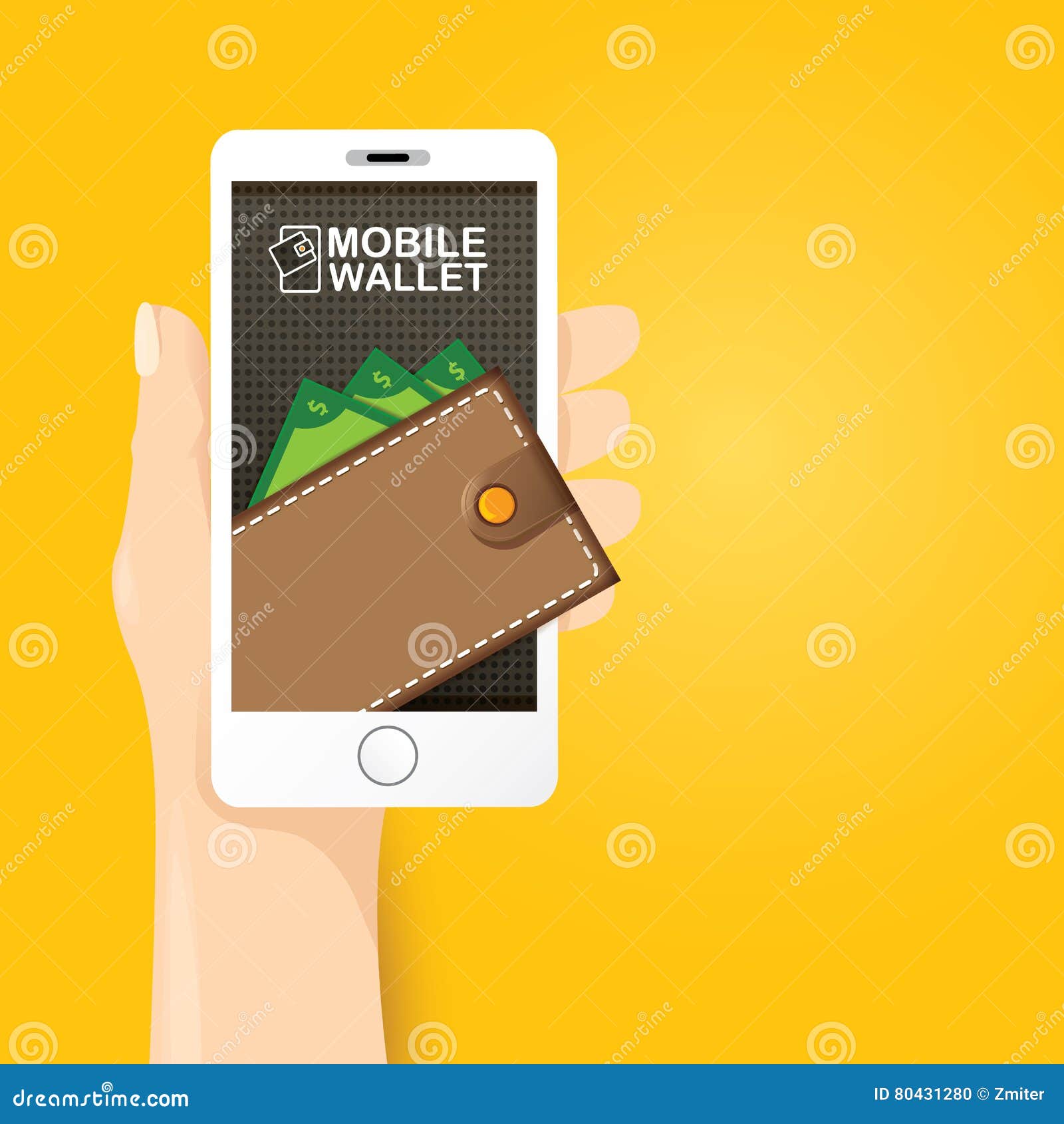 Vector Digital Mobile E Wallet Vector Concept Stock Vector ...