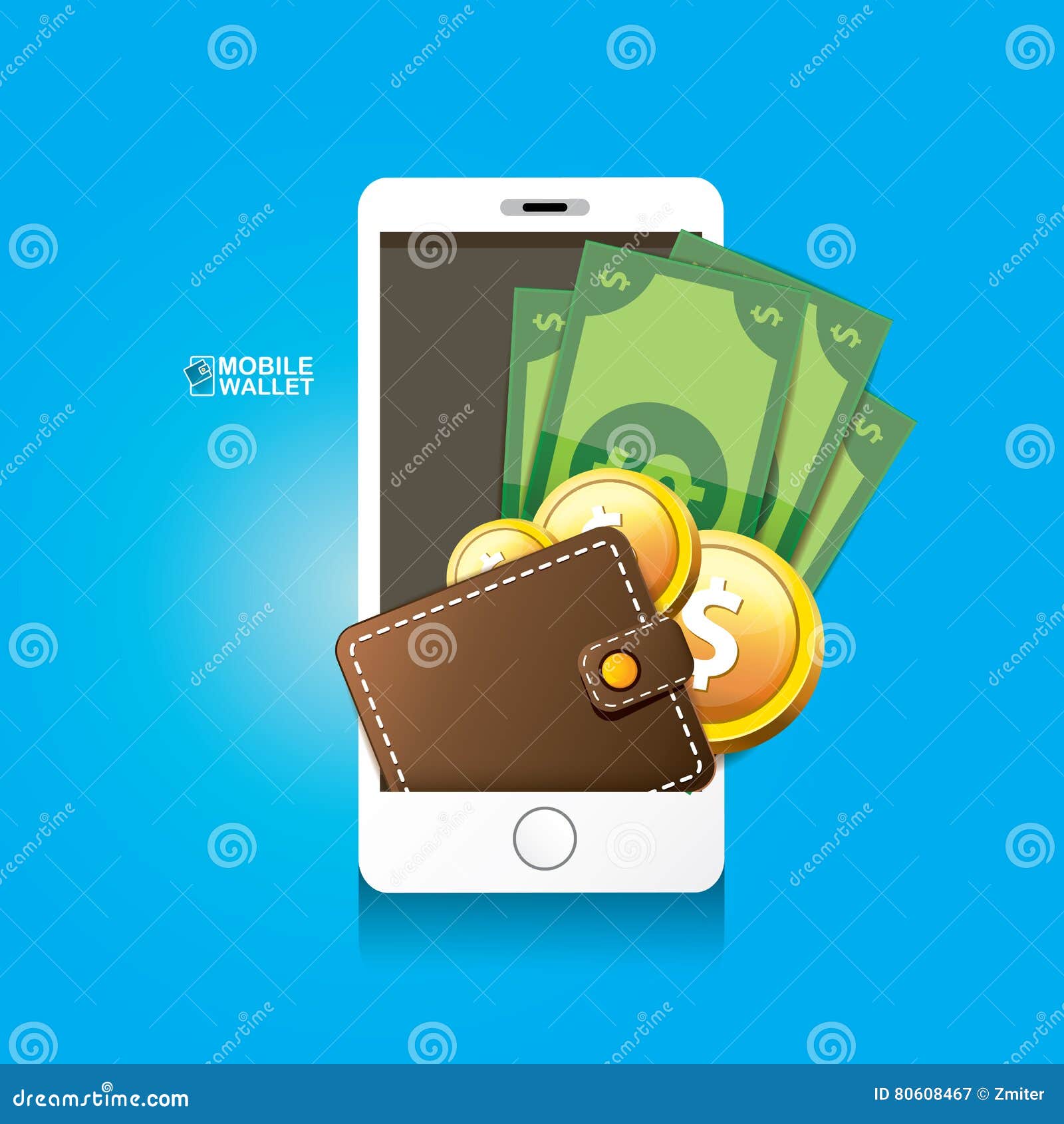 Vector Digital Mobile E Wallet Vector Concept Stock Vector ...