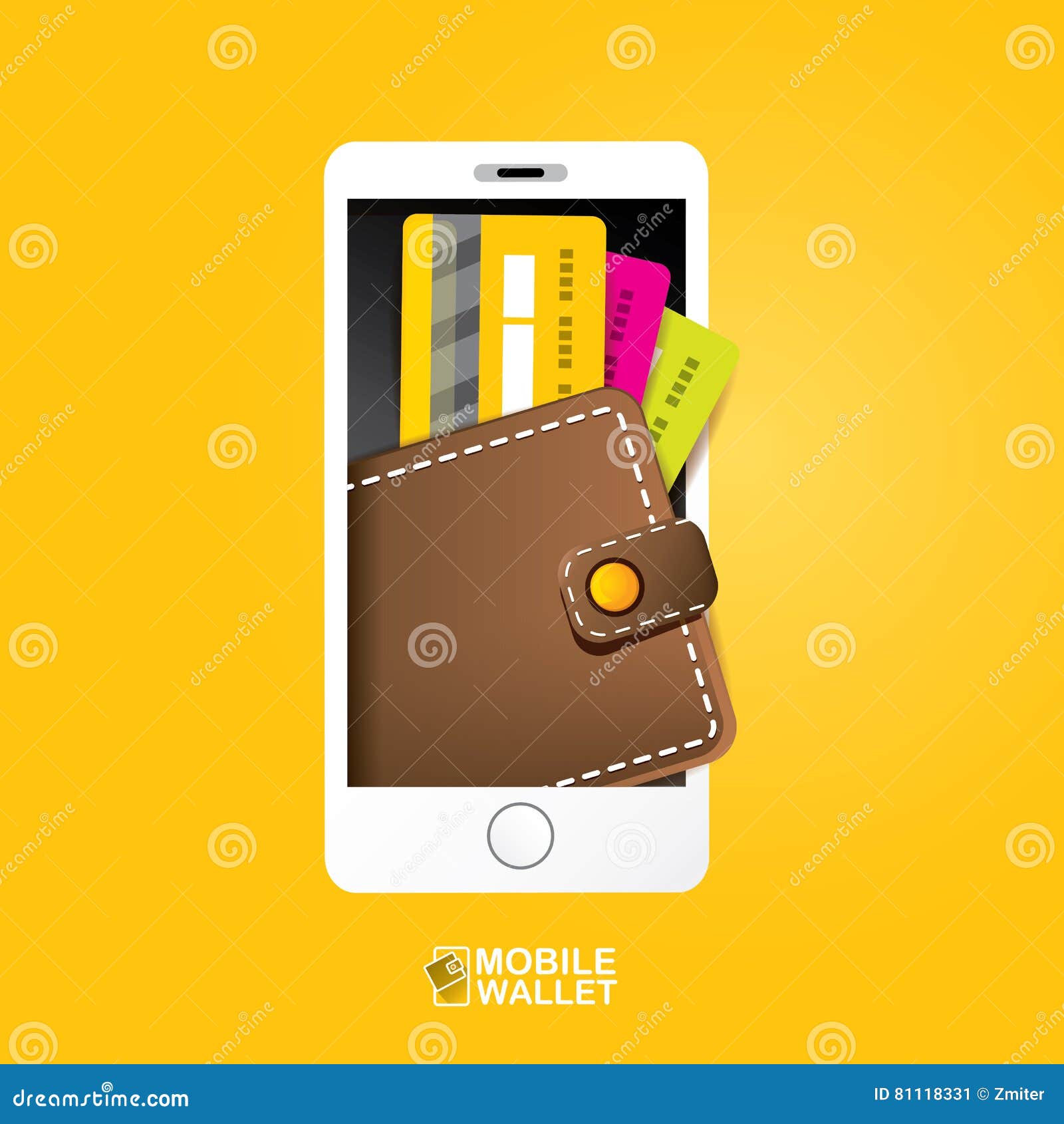 Vector Digital Mobile E Wallet Vector Concept Stock Vector ...