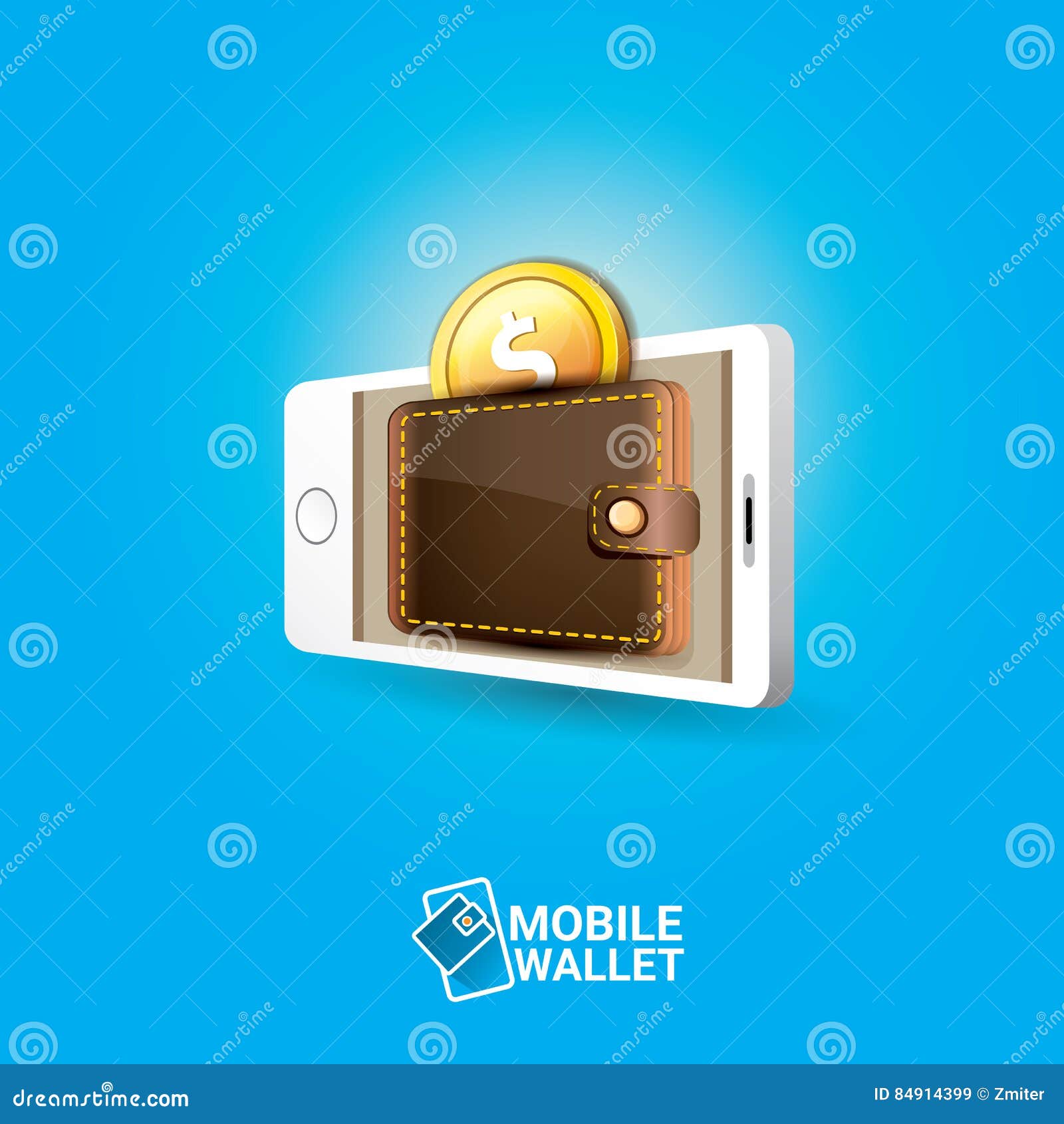 Vector Digital Mobile Wallet Vector Concept Icon. Stock Vector ...