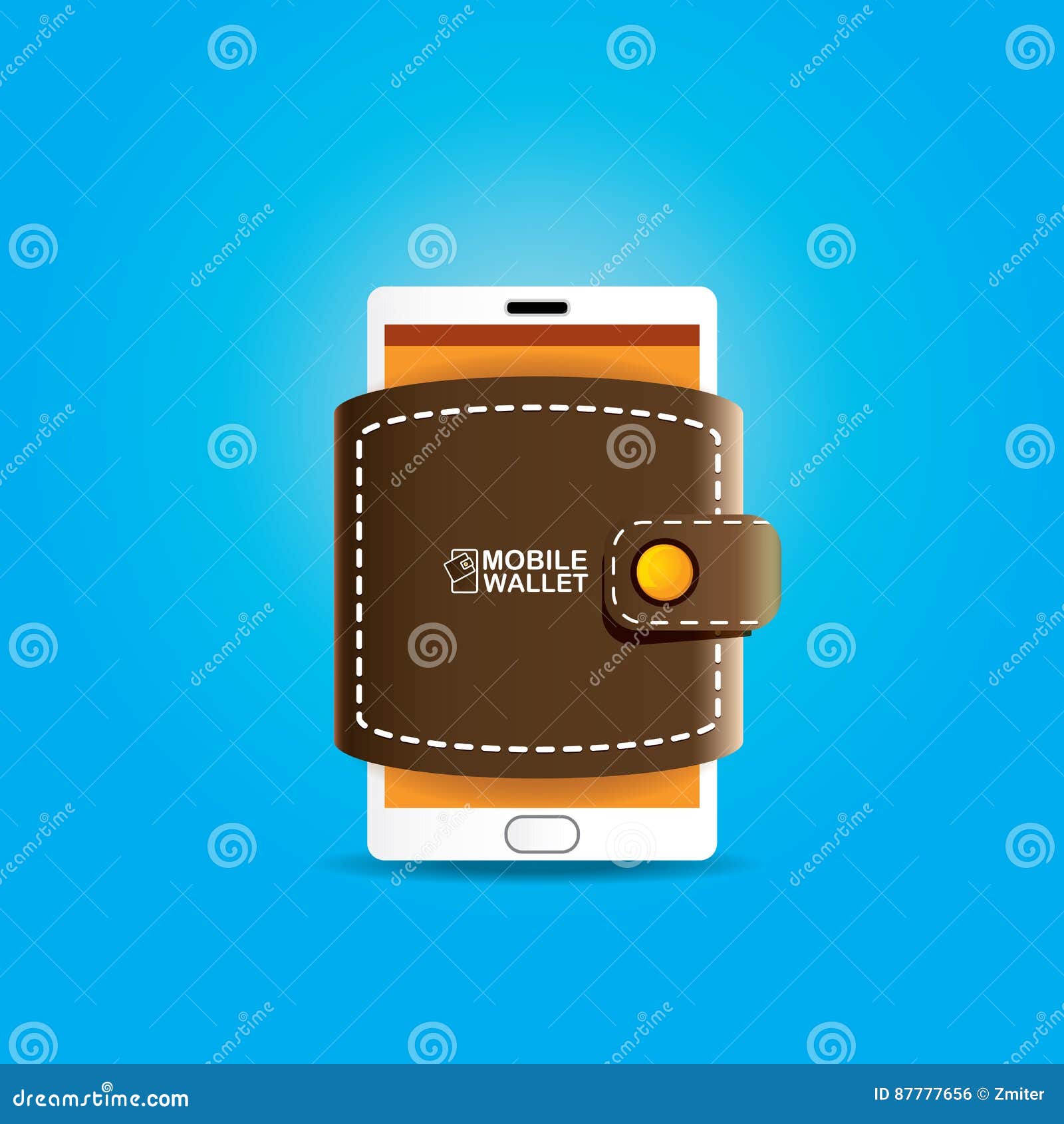 Vector Digital Mobile Wallet Vector Concept Icon. Stock Vector ...