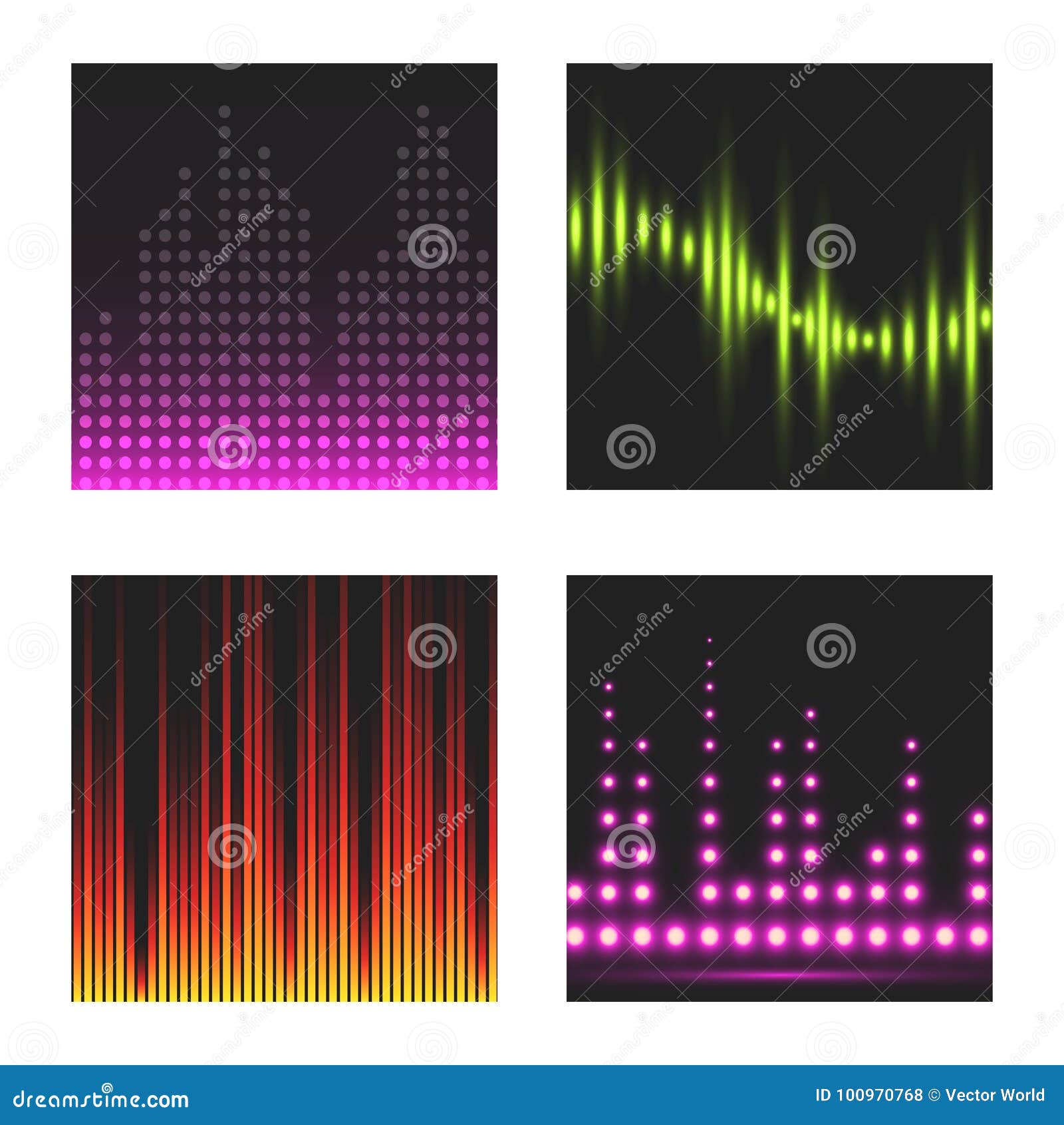 Vector Digital Music Equalizer Audio Waves Brochure Card Template Audio ...