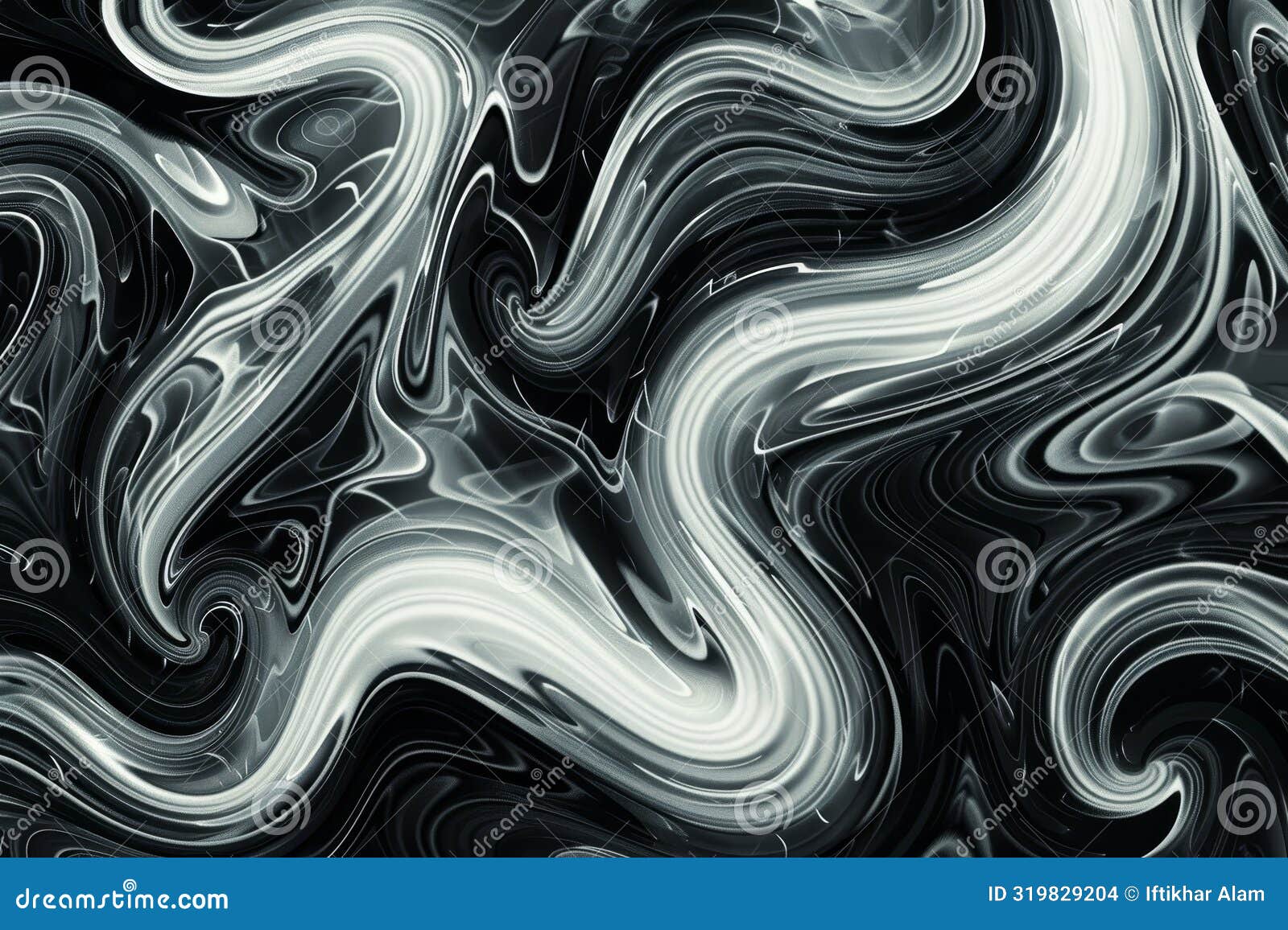 Vector Digital Noise Creates Intricate Black and White Swirls on a Dark ...