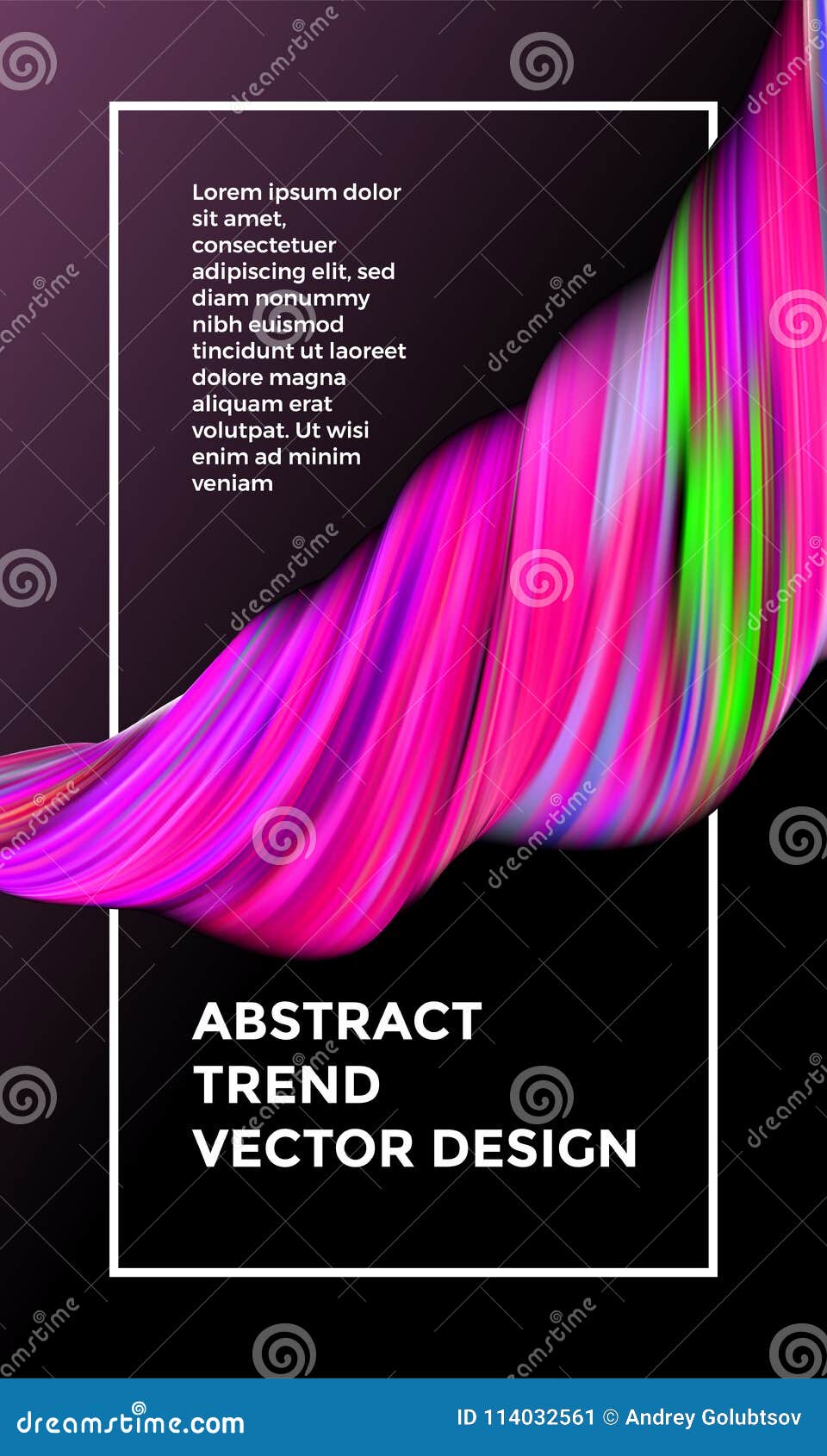 Vector Digital Painting Abstract Background. Creative Vivid 3d Flow ...