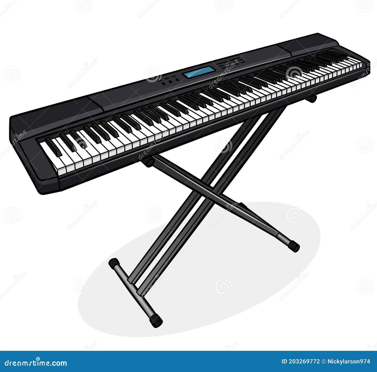 Digital Piano With Note And Star Thin Line Icon, Sound Design Concept ...