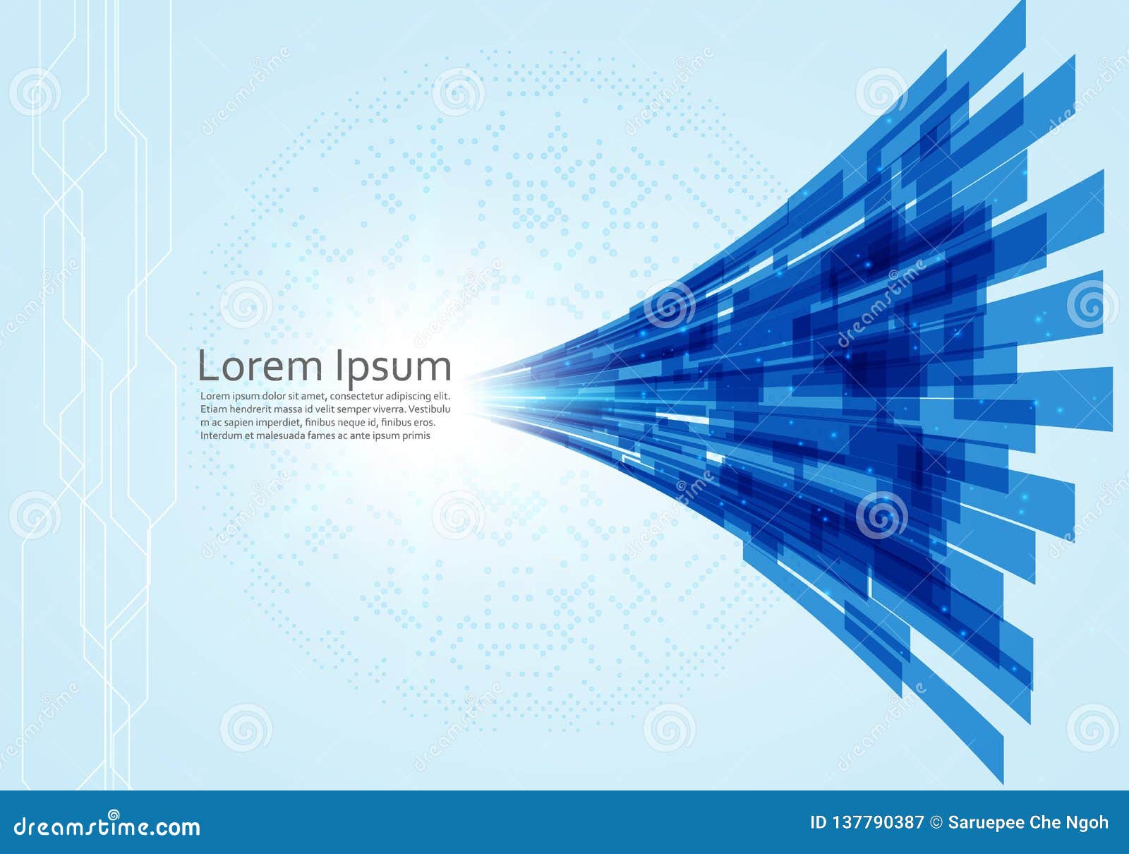 Vector Digital Technology Concept, Blue Line Technology Background ...