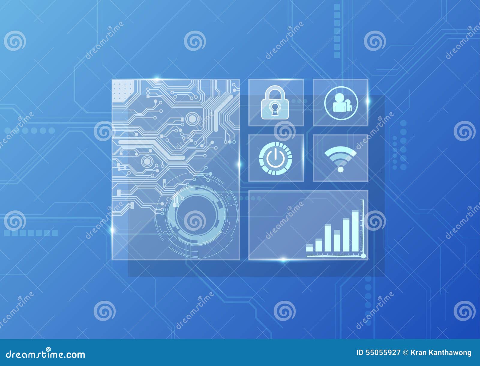 Vector Digital Technology Interface, Abstract Background Stock Vector ...
