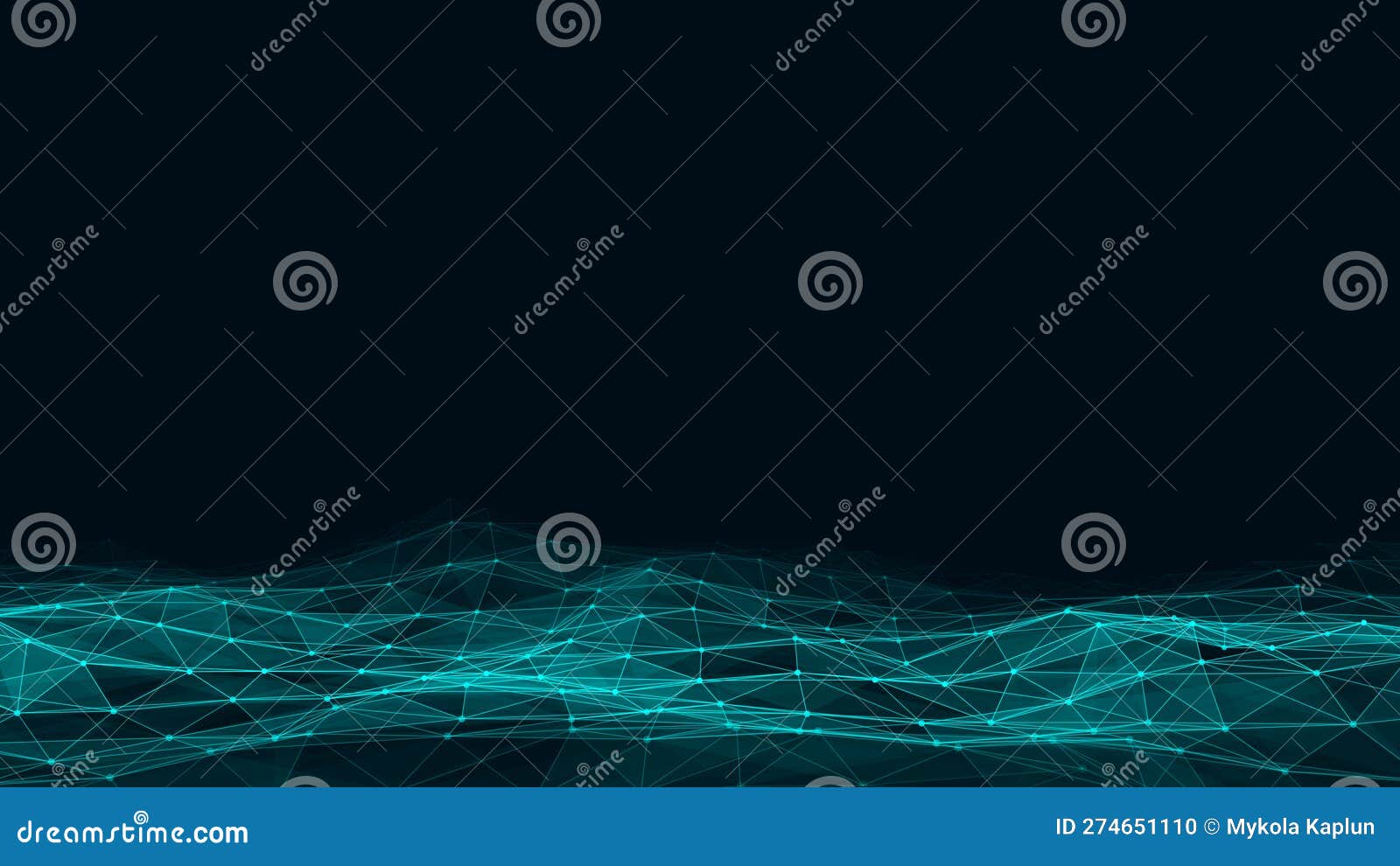 Vector Digital Technology Wave. Dark Cyberspace with Motion Dots and ...