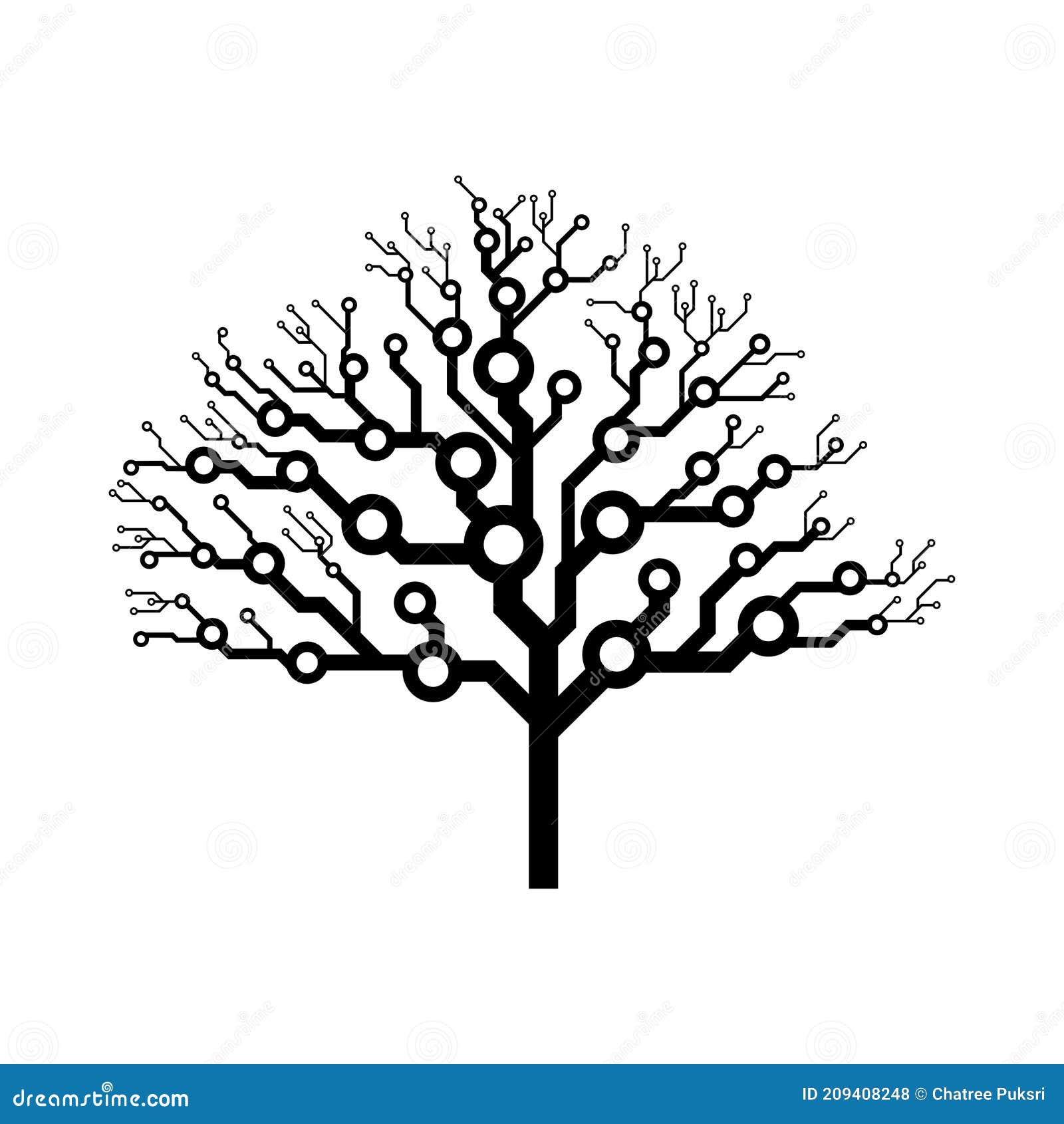 Vector of a digital tree stock vector. Illustration of icon - 209408248