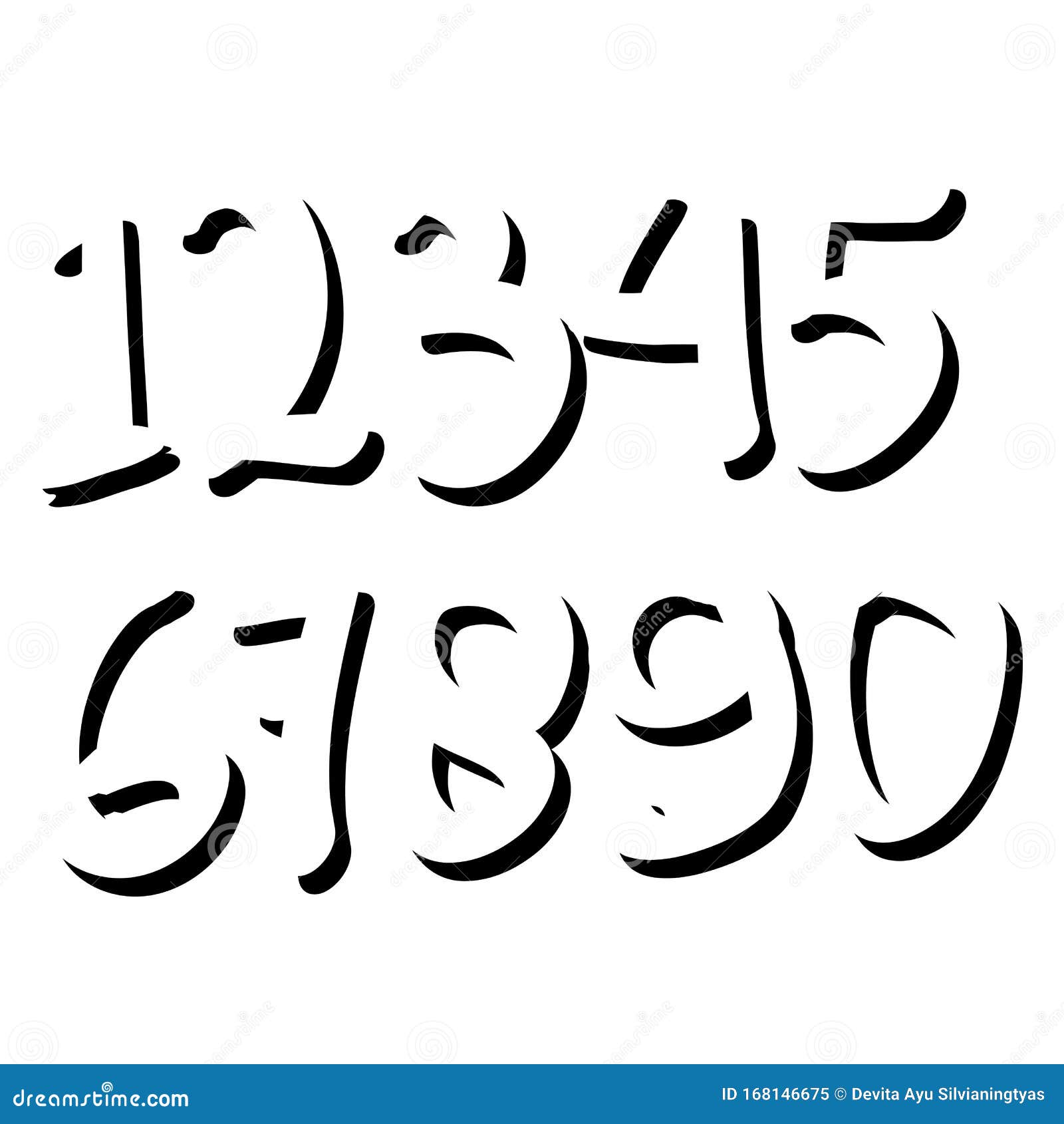 Vector of Digits in Hand Drawn Doodle Cartoon Style Stock Vector ...