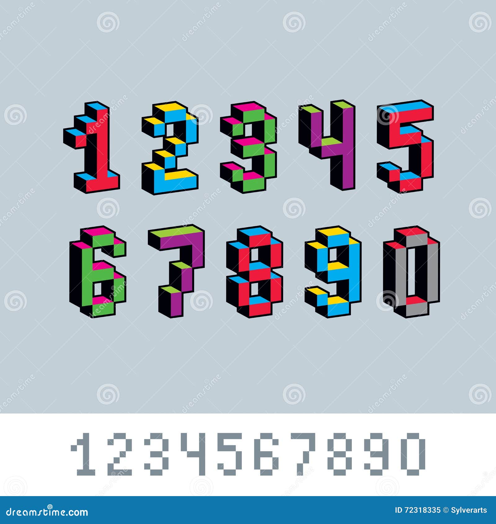 Vector Digits, Numerals Created in 8 Bit Style. Pixel Art Number Stock ... Vector Digits, Numerals Created in 8 Bit Style. Pixel Art Number Stock ...