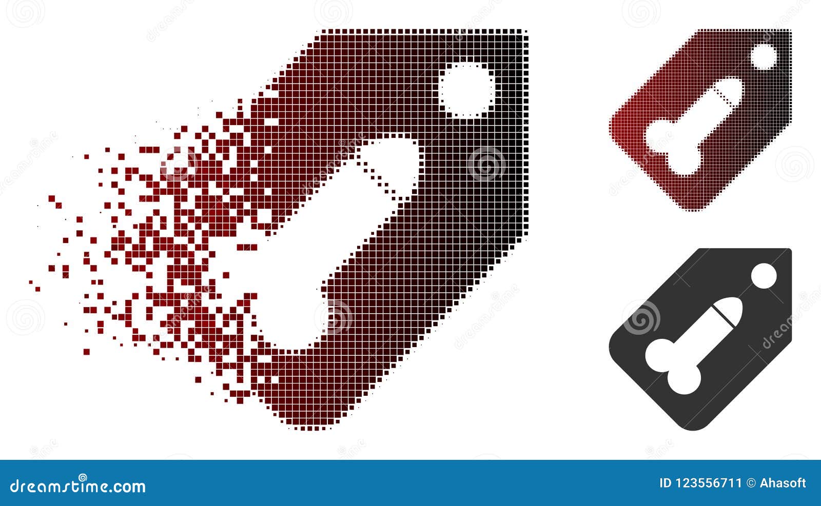 Damaged Pixel Halftone Tag Icon Stock Vector - Illustration of ...