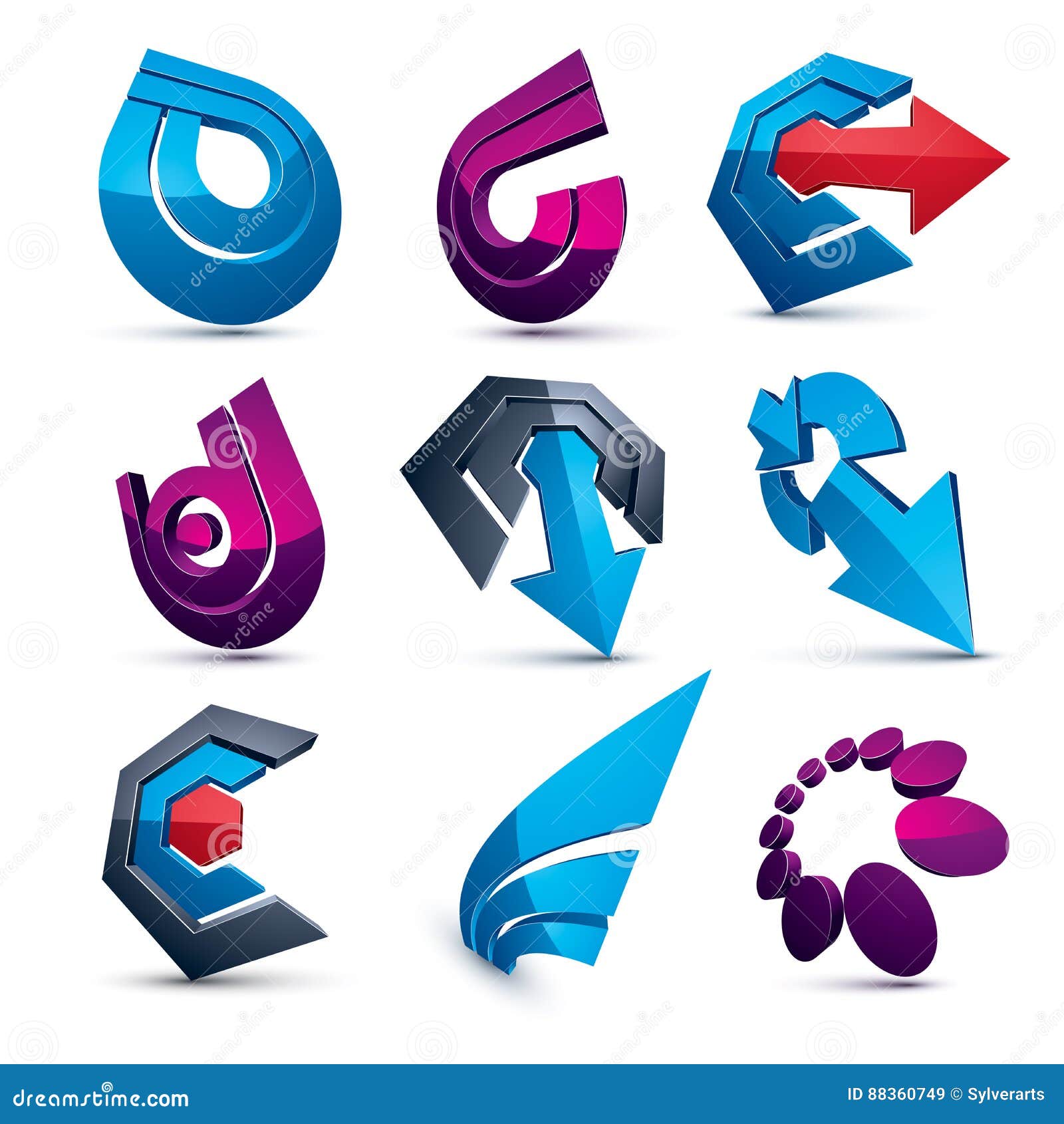 Vector Dimensional Business and Corporate Graphic Symbols Collection ...
