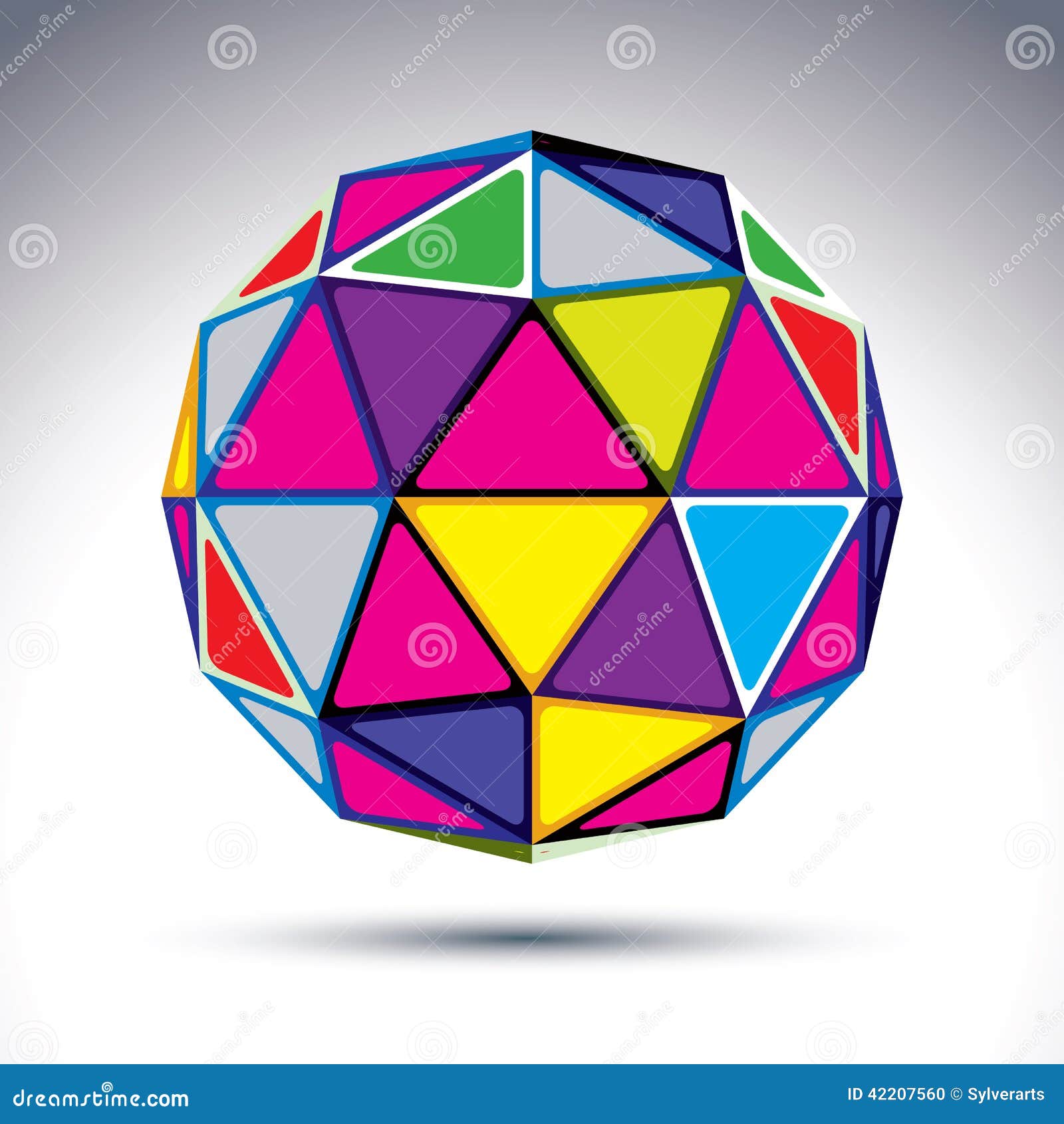 Vector Dimensional Modern Abstract Object, 3d Disco Ball. Psyche Stock ...