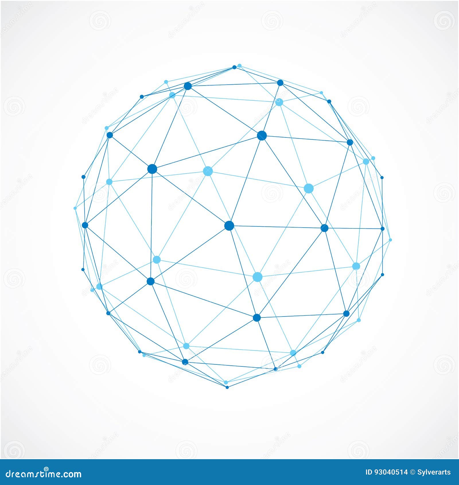 Vector Dimensional Wireframe Low Poly Object, Spherical Blue Facet ... Vector Dimensional Wireframe Low Poly Object, Spherical Blue Facet ...