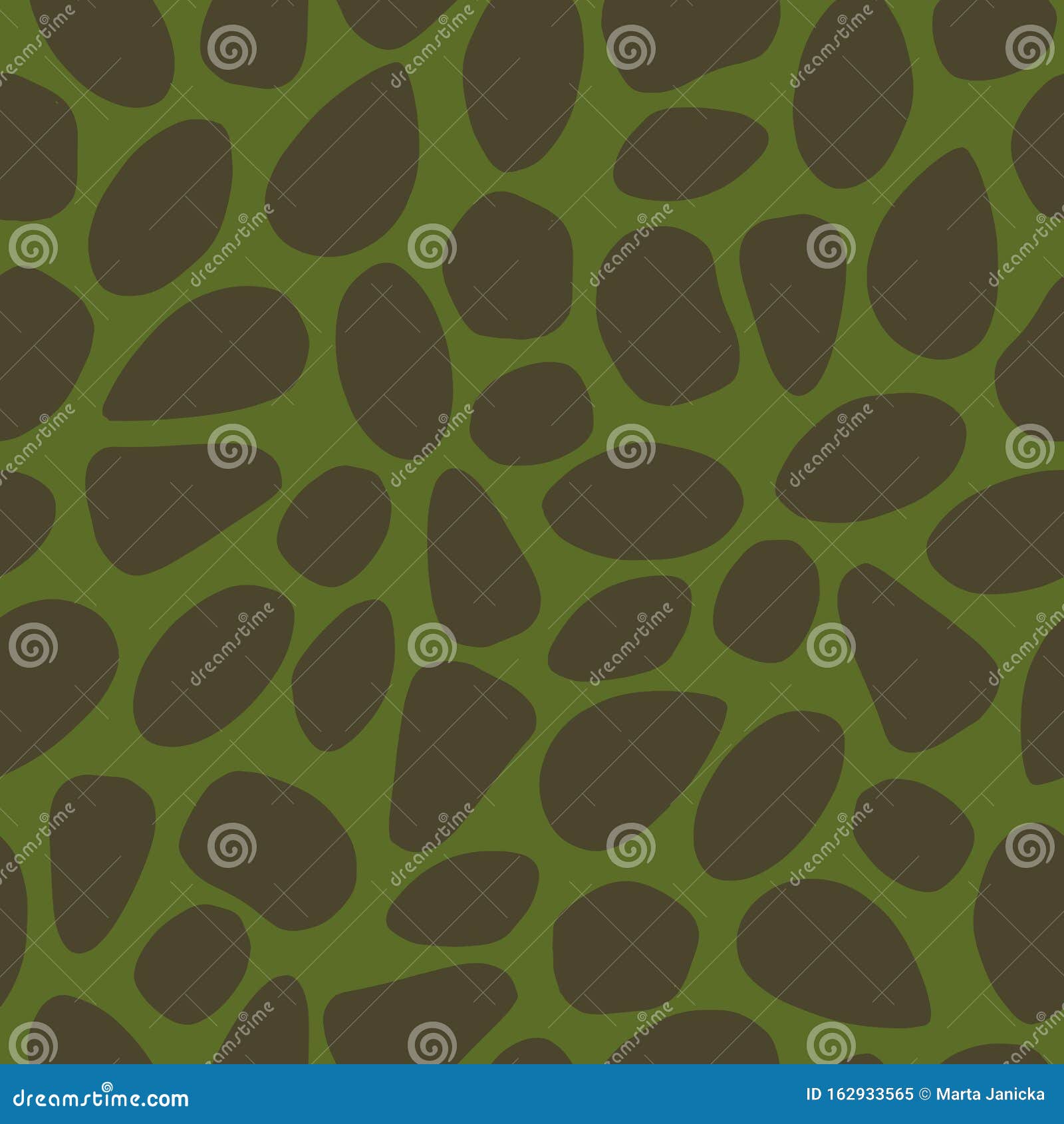 Vector Dino Texture Seamless Pattern in Green and Brown Stock Vector ...