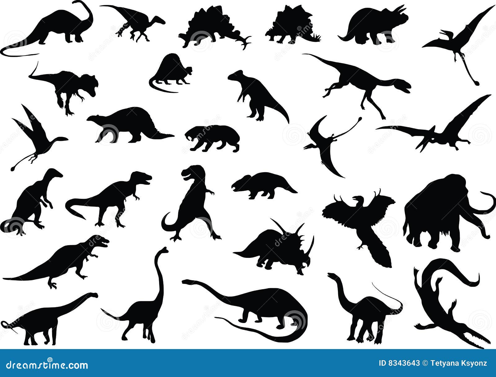Vector dinosaurs stock vector. Illustration of prehistoric - 8343643