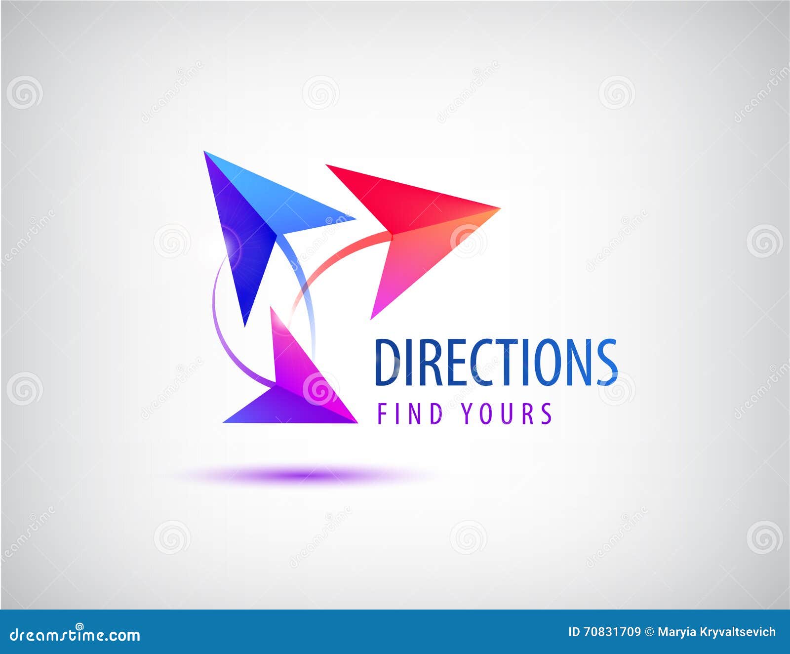 Vector Direction Logo, Arrows 3 Ways Concept. Abstract Stock Vector ...