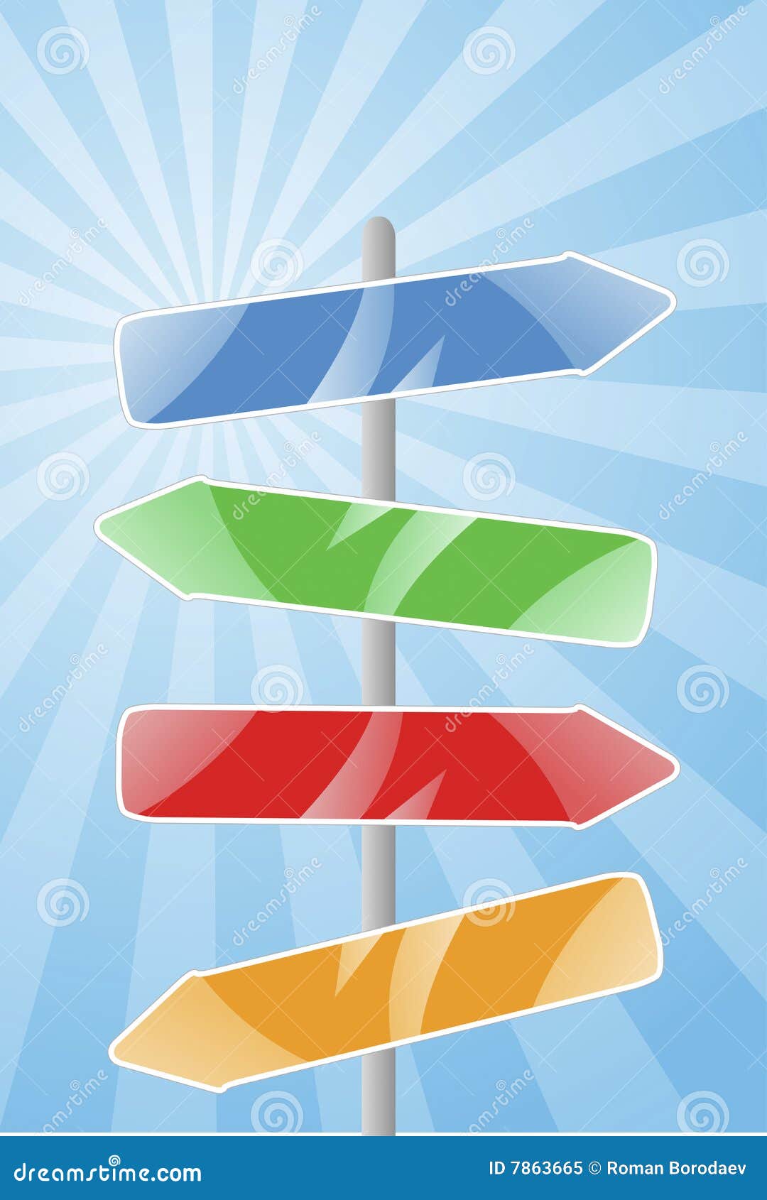 Vector Direction Signs And Retro Background. | CartoonDealer.com #7863665