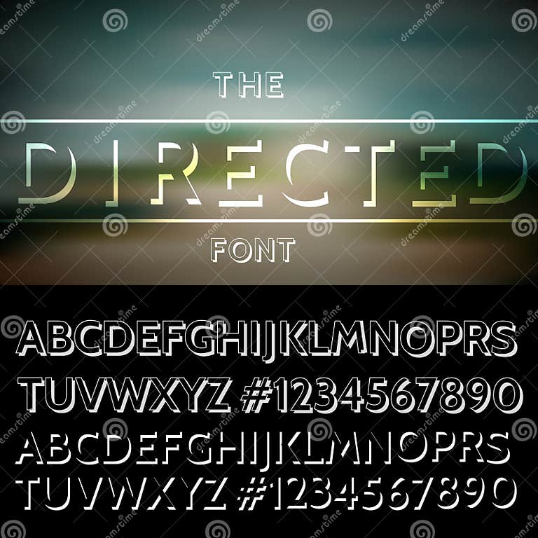 Vector of Directional Light Bold Font and Alphabet Stock Illustration ...