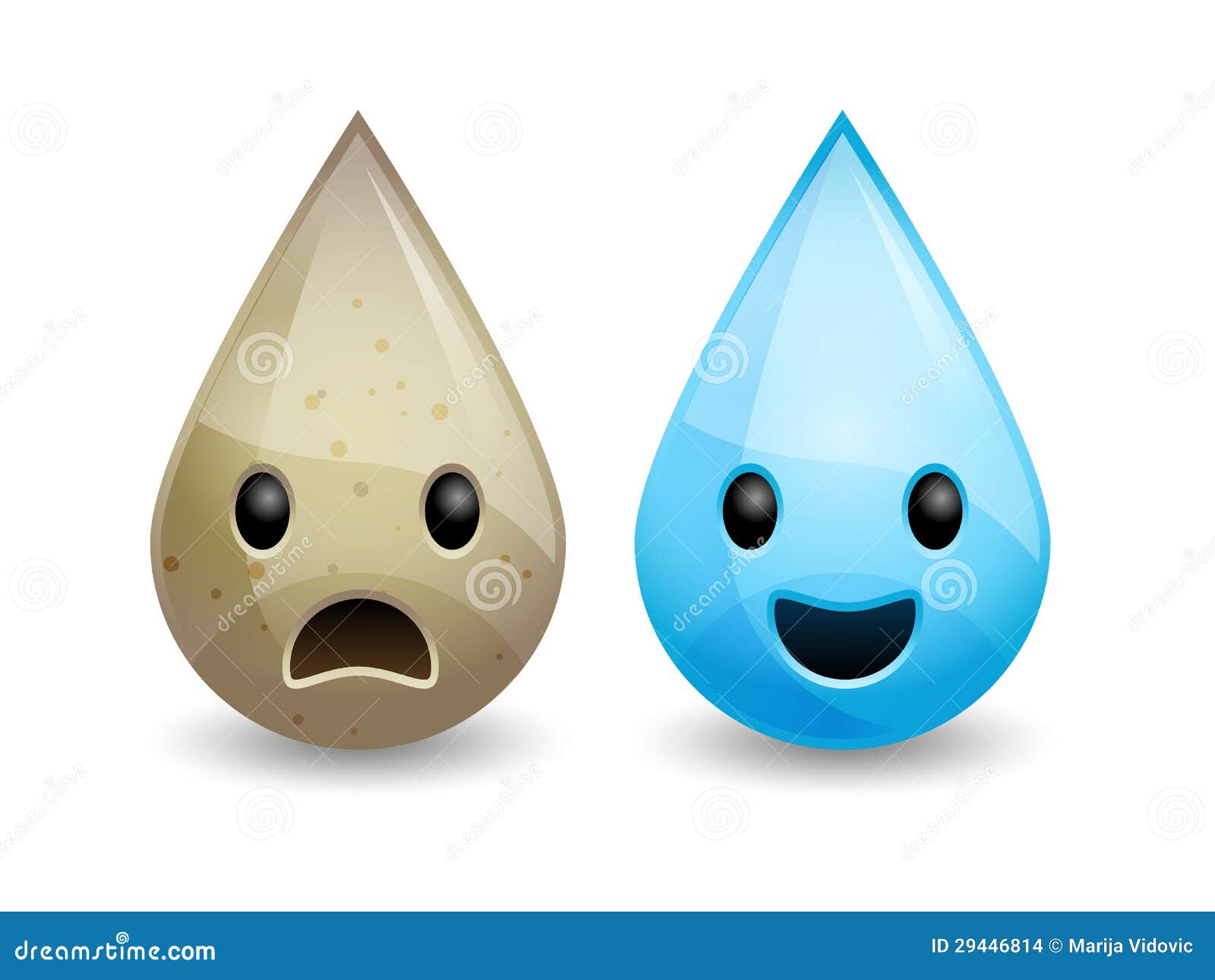 Vector Dirty and Clean Water Drops Stock Vector - Illustration of ...