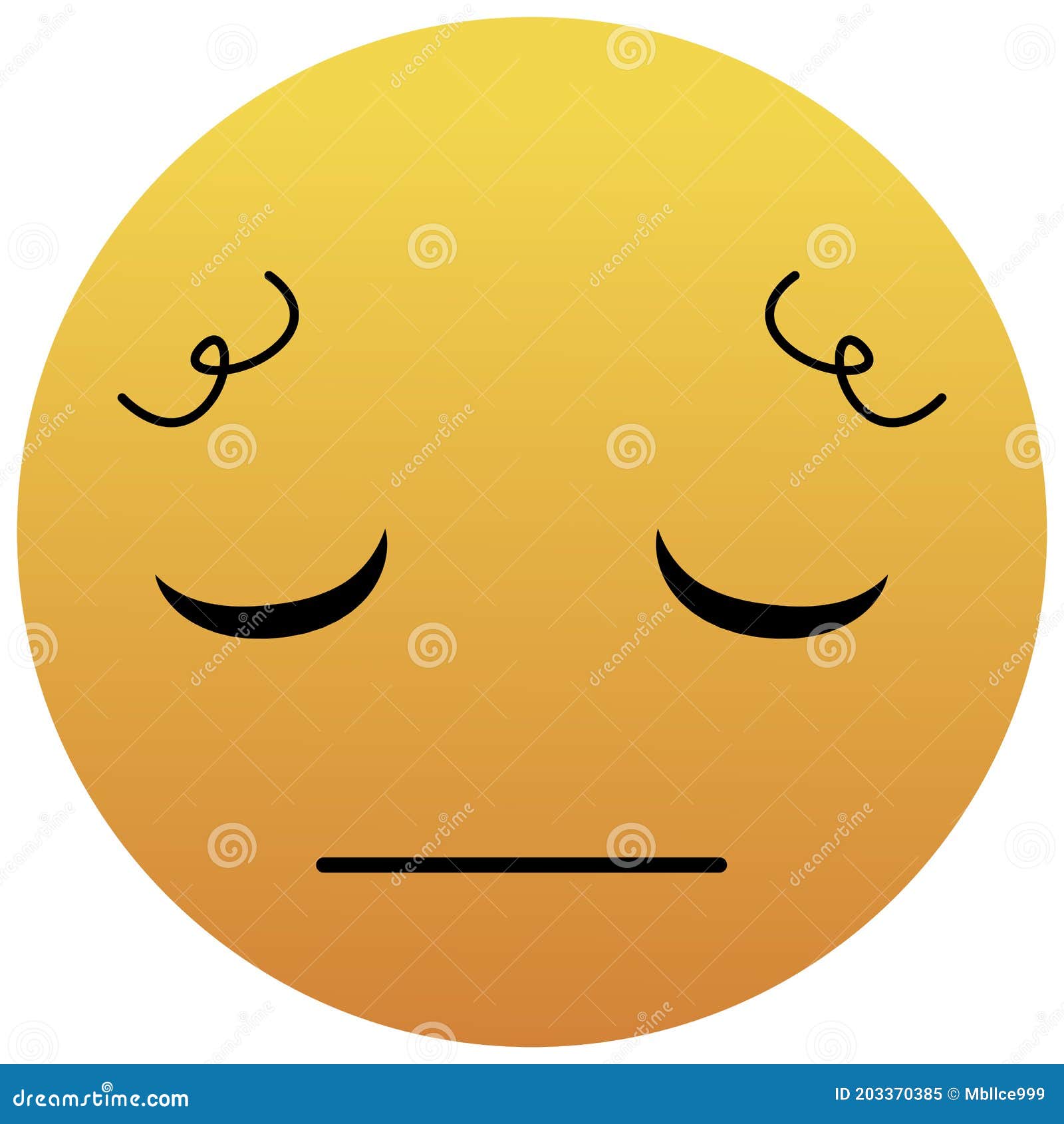 Vector Disappointed Face Isolated on White Background Stock ...