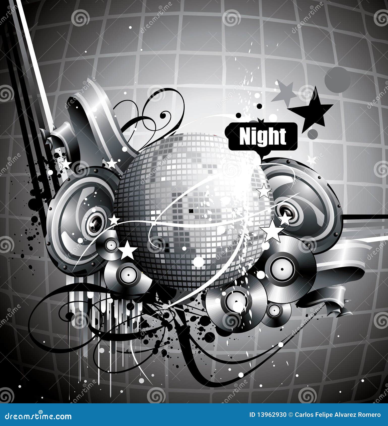 Vector Discotech Illustration Stock Vector - Illustration of light ...