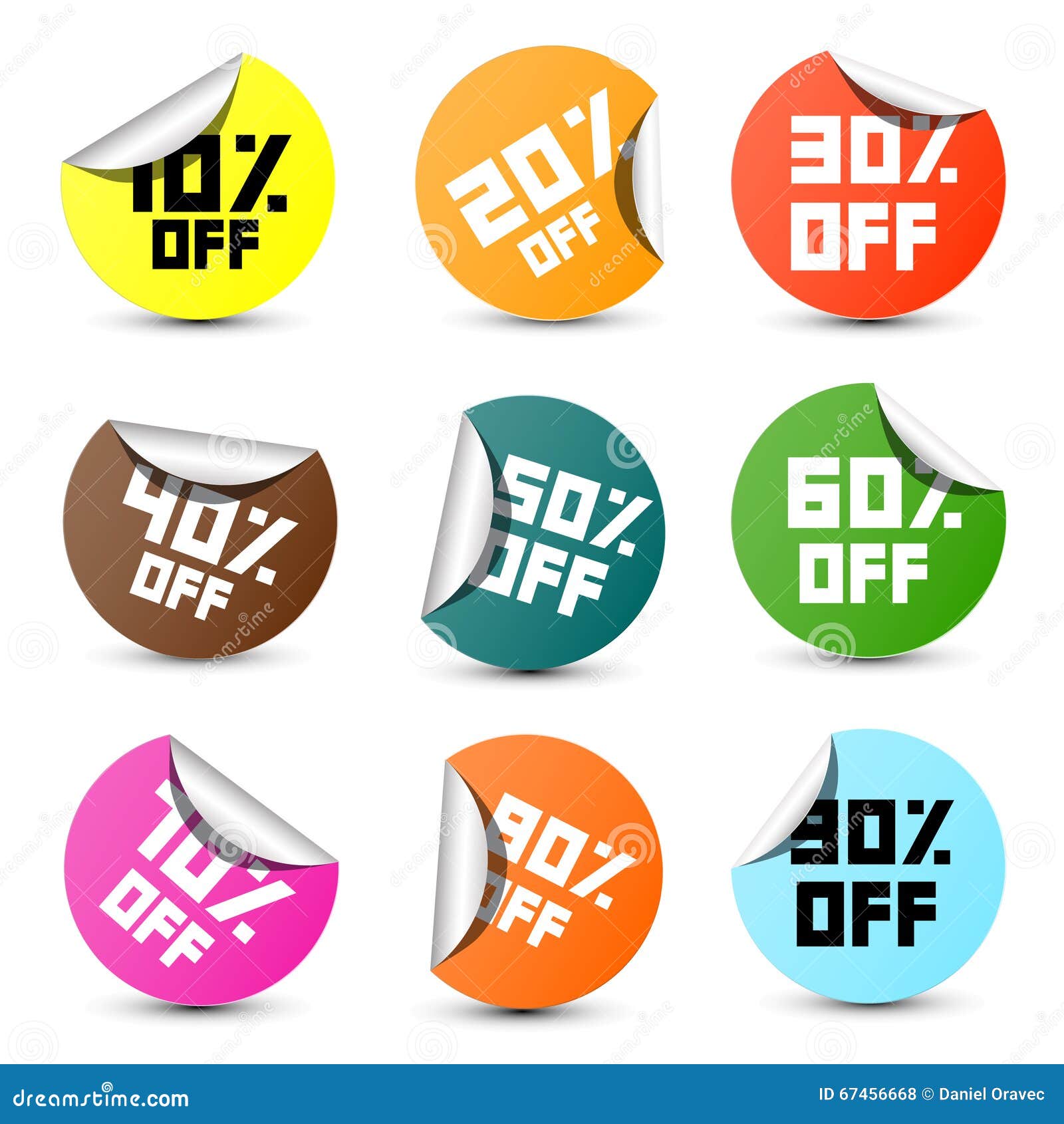 Vector Discount Circle Colorful Labels Stock Vector - Illustration of ...