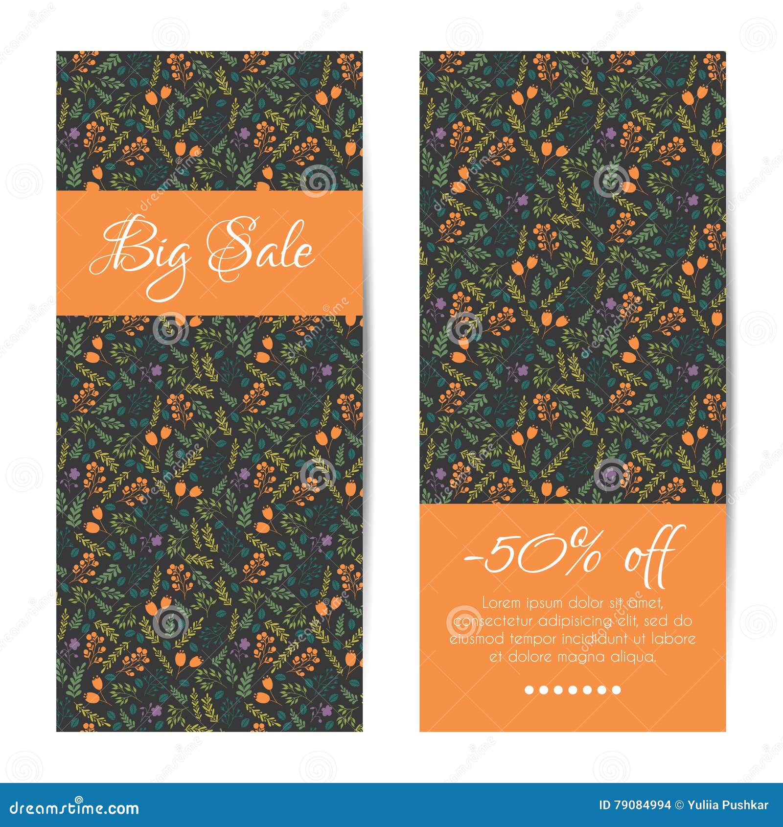 Vector Discount Sale Banners with Floral Pattern Stock Vector ...