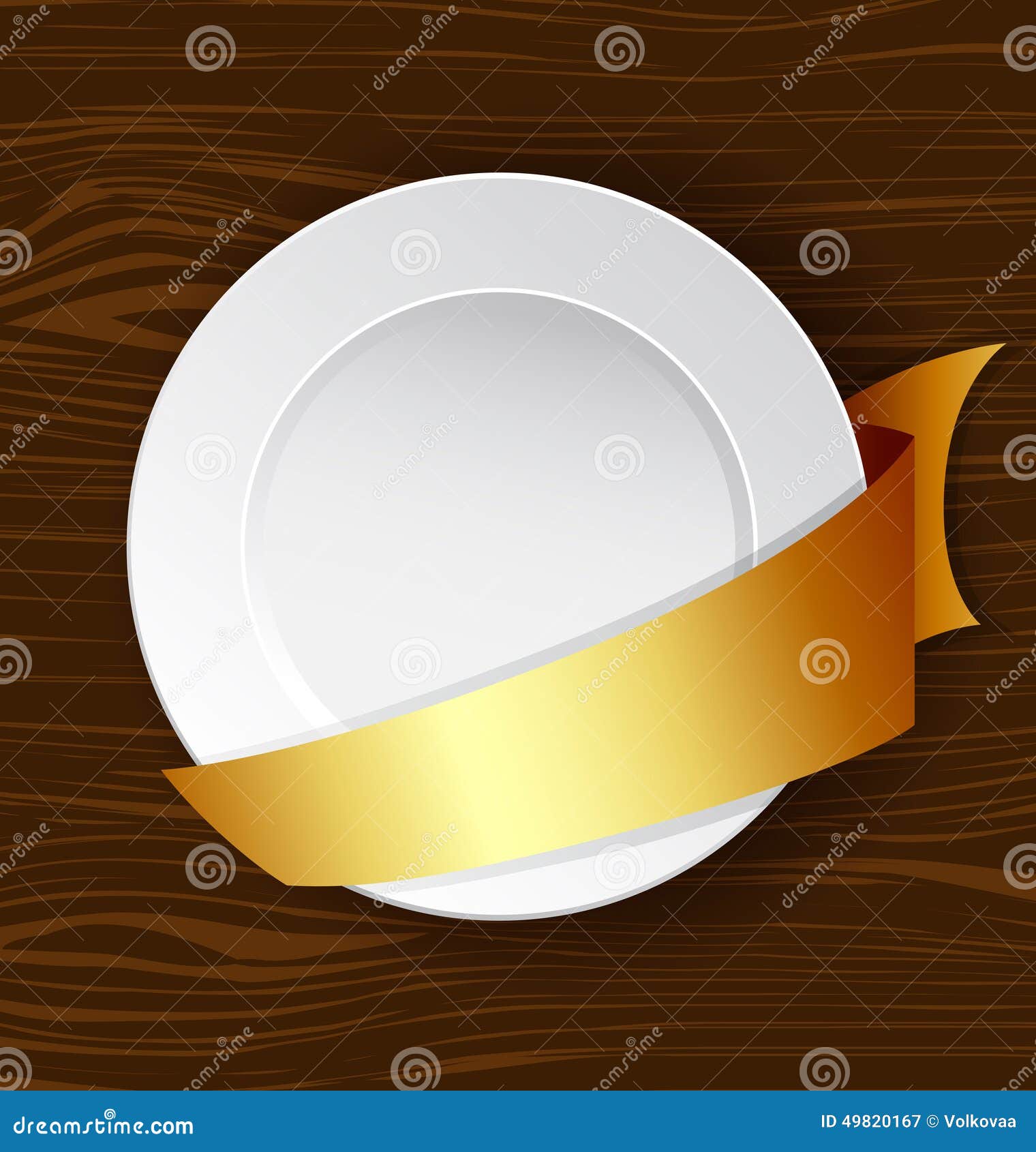 Vector Dish with Gold Ribbon Stock Vector - Illustration of round ...