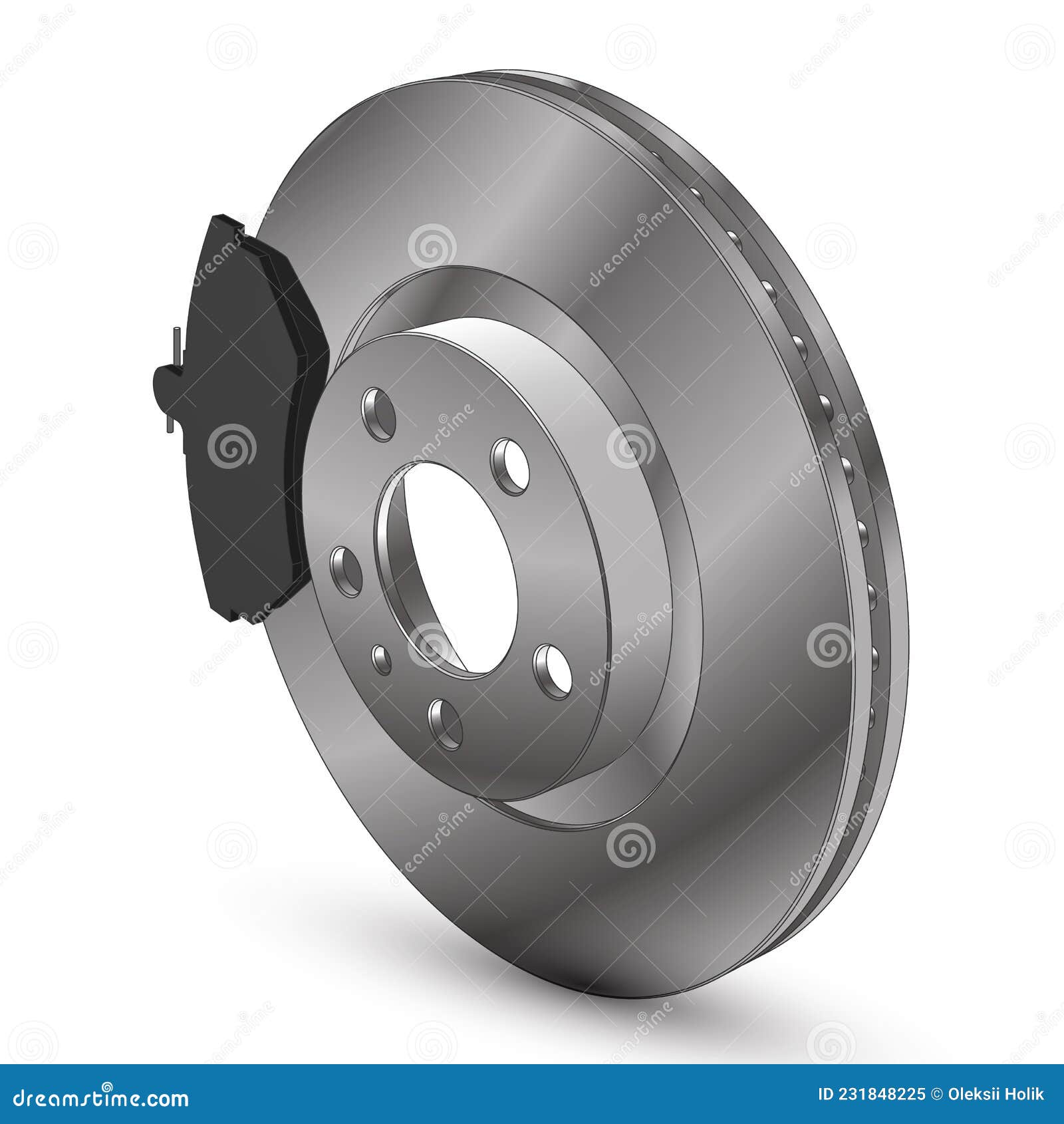 Vector Disk Brake with Pads Line Art Isolated on White Stock Vector ...