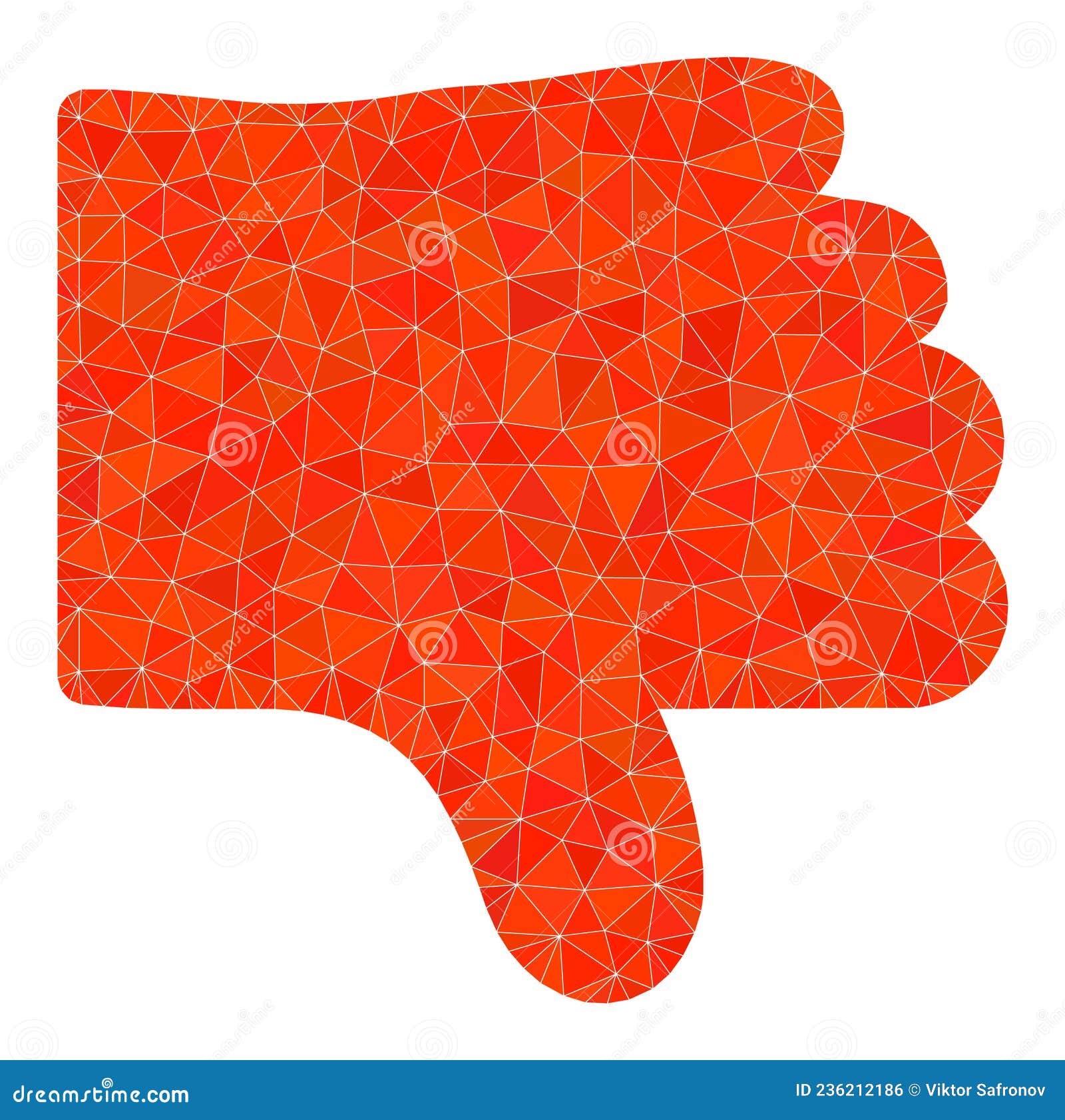 Vector Dislike Thumb Triangle Filled Icon Stock Vector - Illustration ...