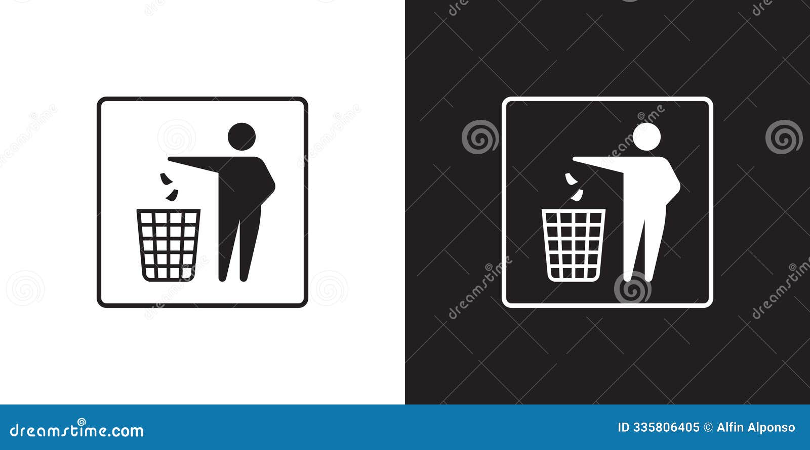 Vector Dispose Trash Icon Symbol Black And White | CartoonDealer.com ...