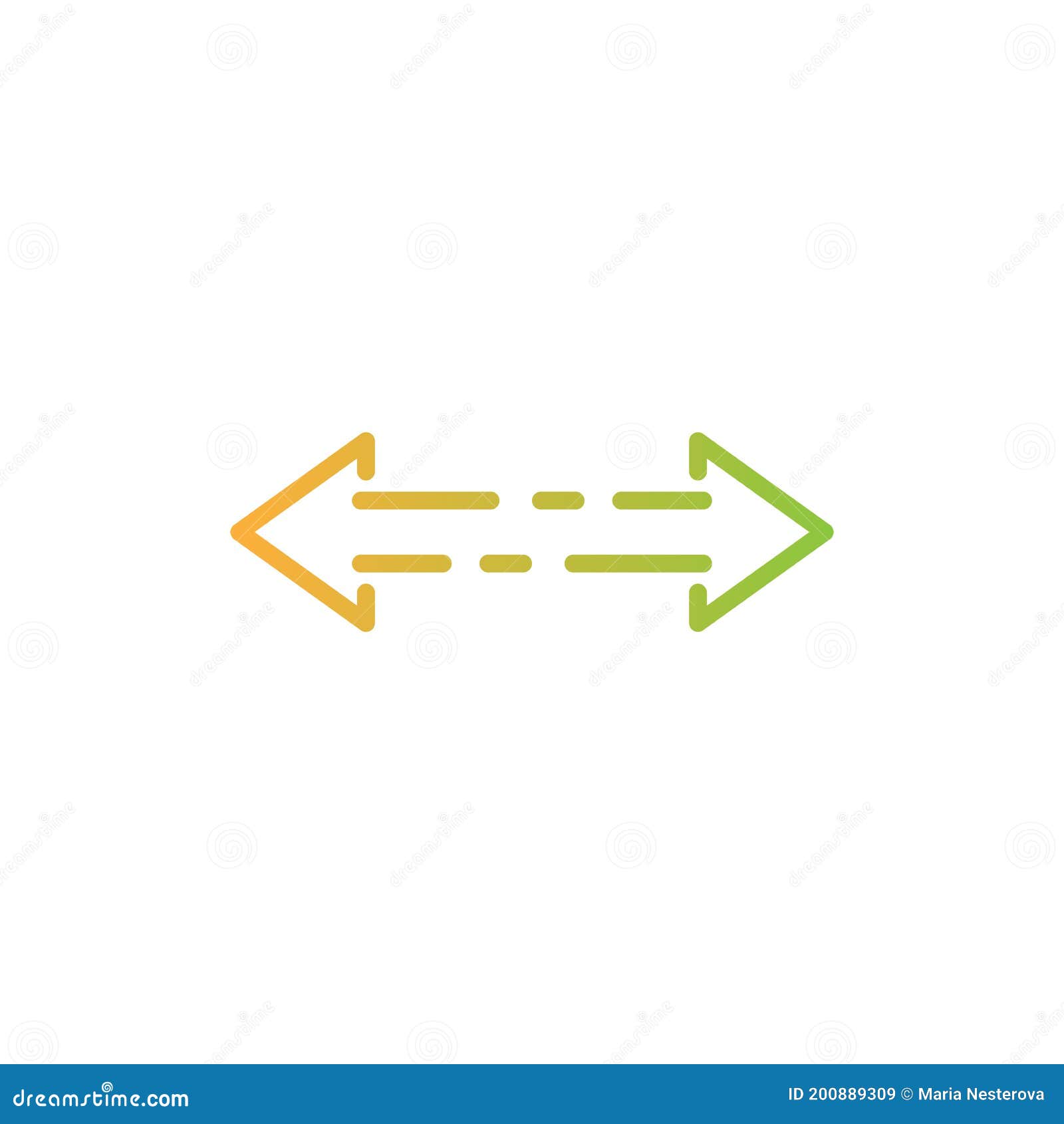 Vector Distance Icon. Two Opposite Horizontal Arrows Isolated on White ...