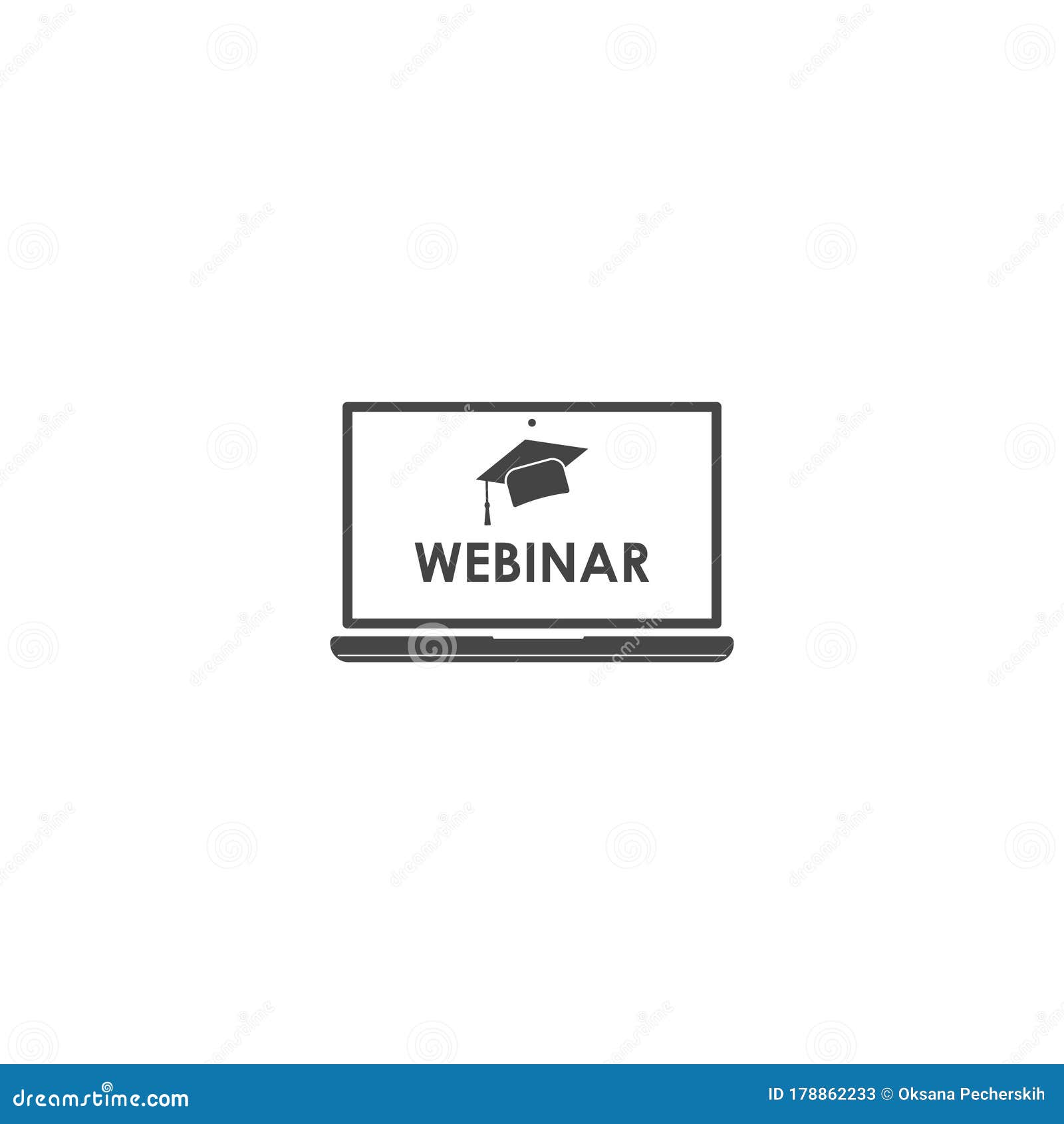 Vector Distance Learning Icon. Icon of Laptop and Education Symbol on ...