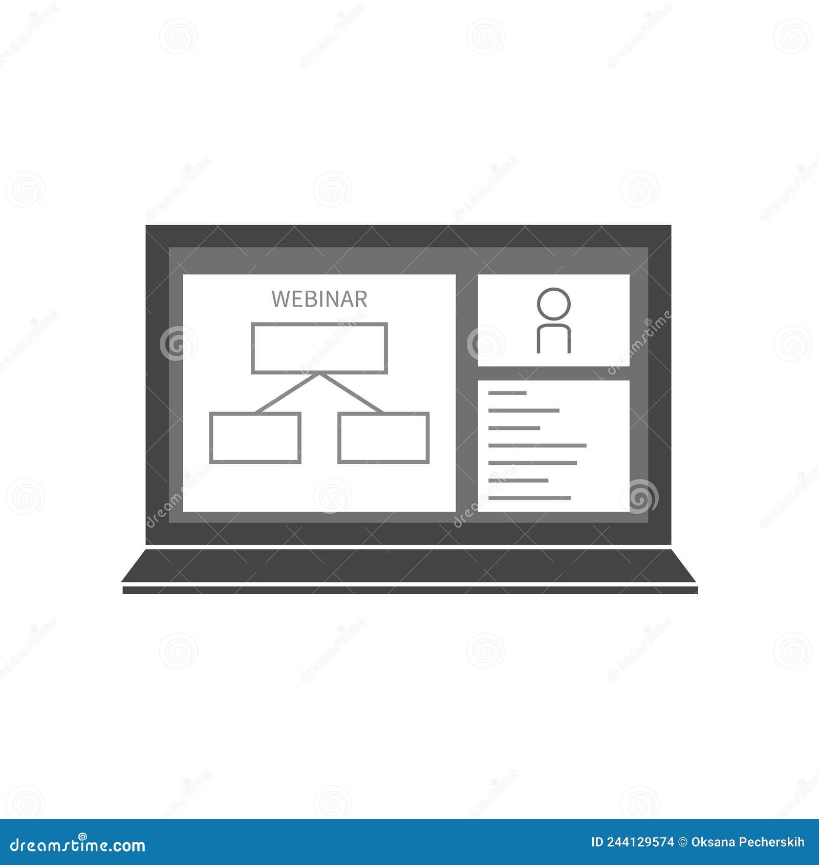 Vector Distance Learning Icon. Icon of Laptop and Education Symbol on ...