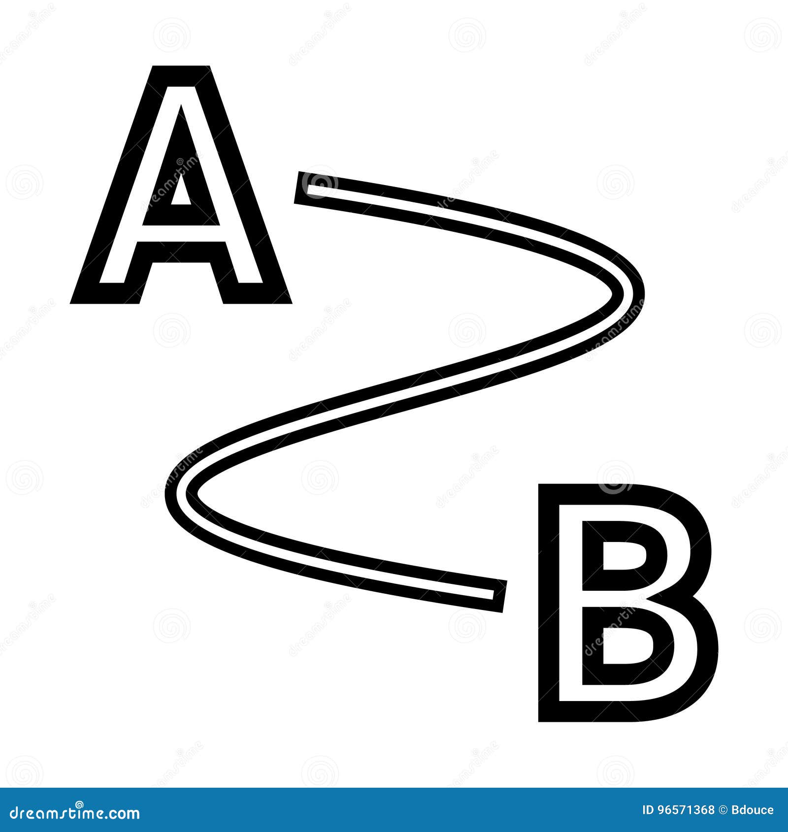 Vector Distance Line Icon stock vector. Illustration of symbol - 96571368