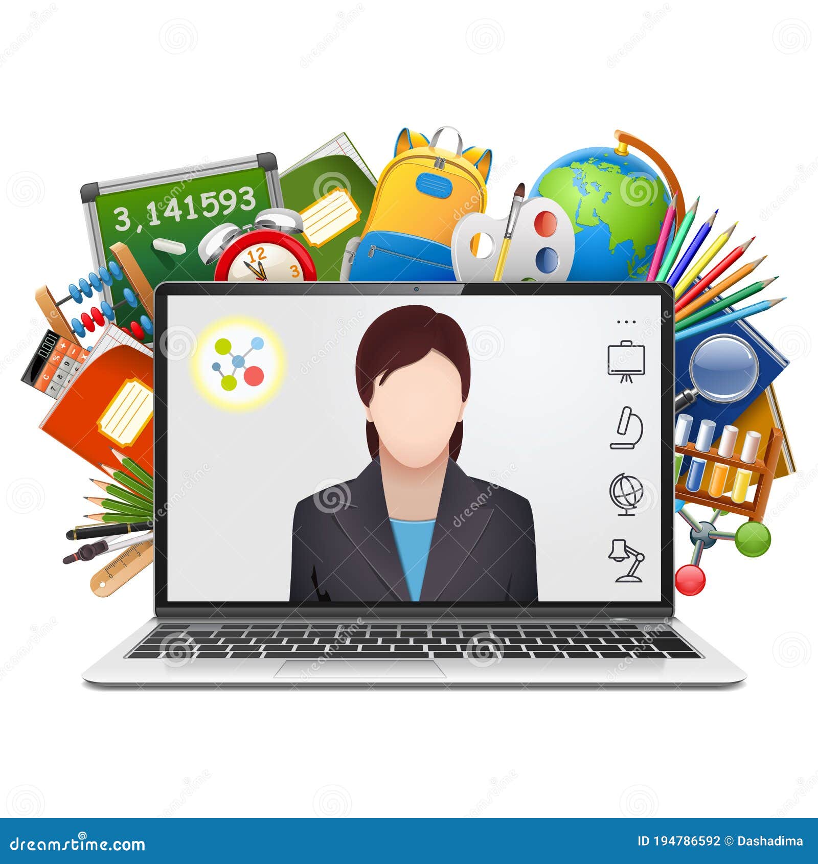 Vector Distance Schooling Concept Stock Vector - Illustration of ...