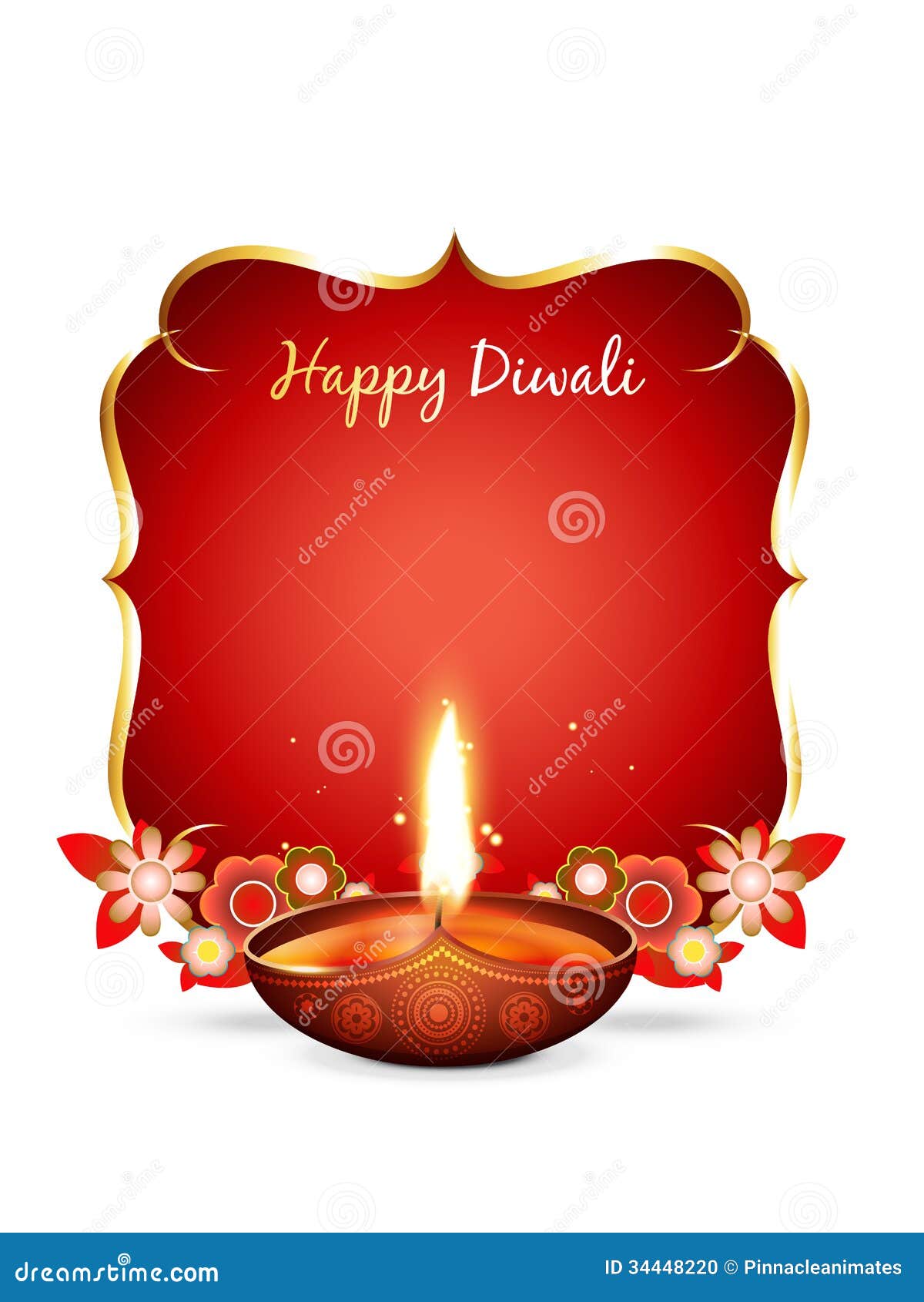 Diwali Greeting Card With Cartoon Indian Kids | CartoonDealer.com ...