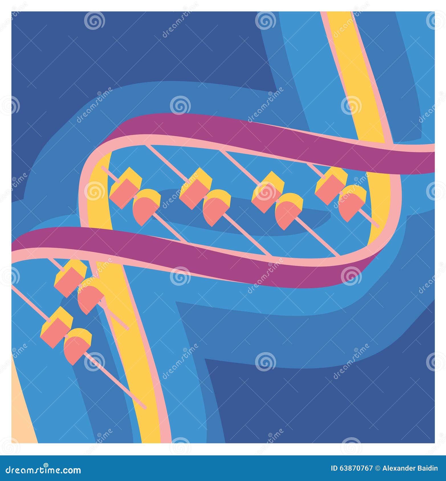 Vector DNA chain stock vector. Illustration of evolution - 63870767